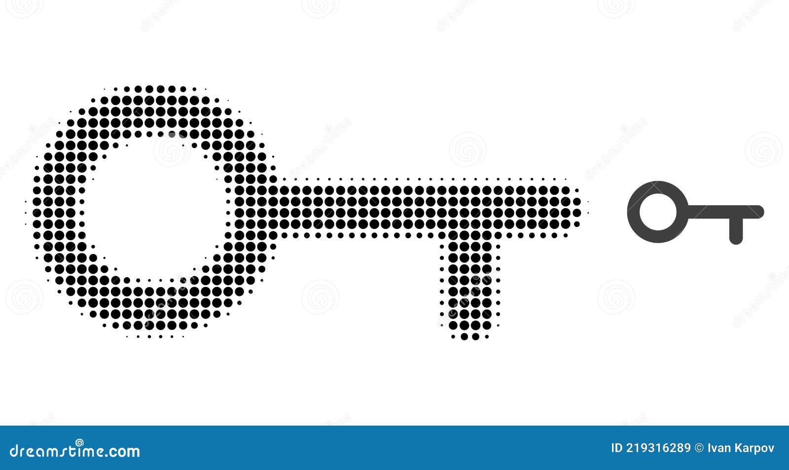 Key Halftone Dot Icon stock vector. Illustration of passkey - 219316289