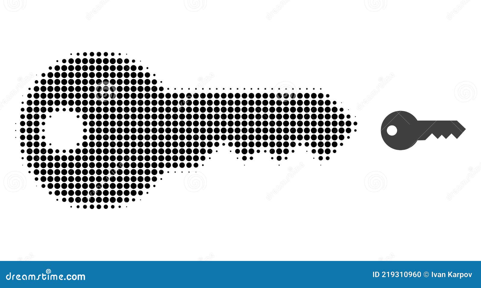 Key Halftone Dot Icon stock vector. Illustration of password - 219310960
