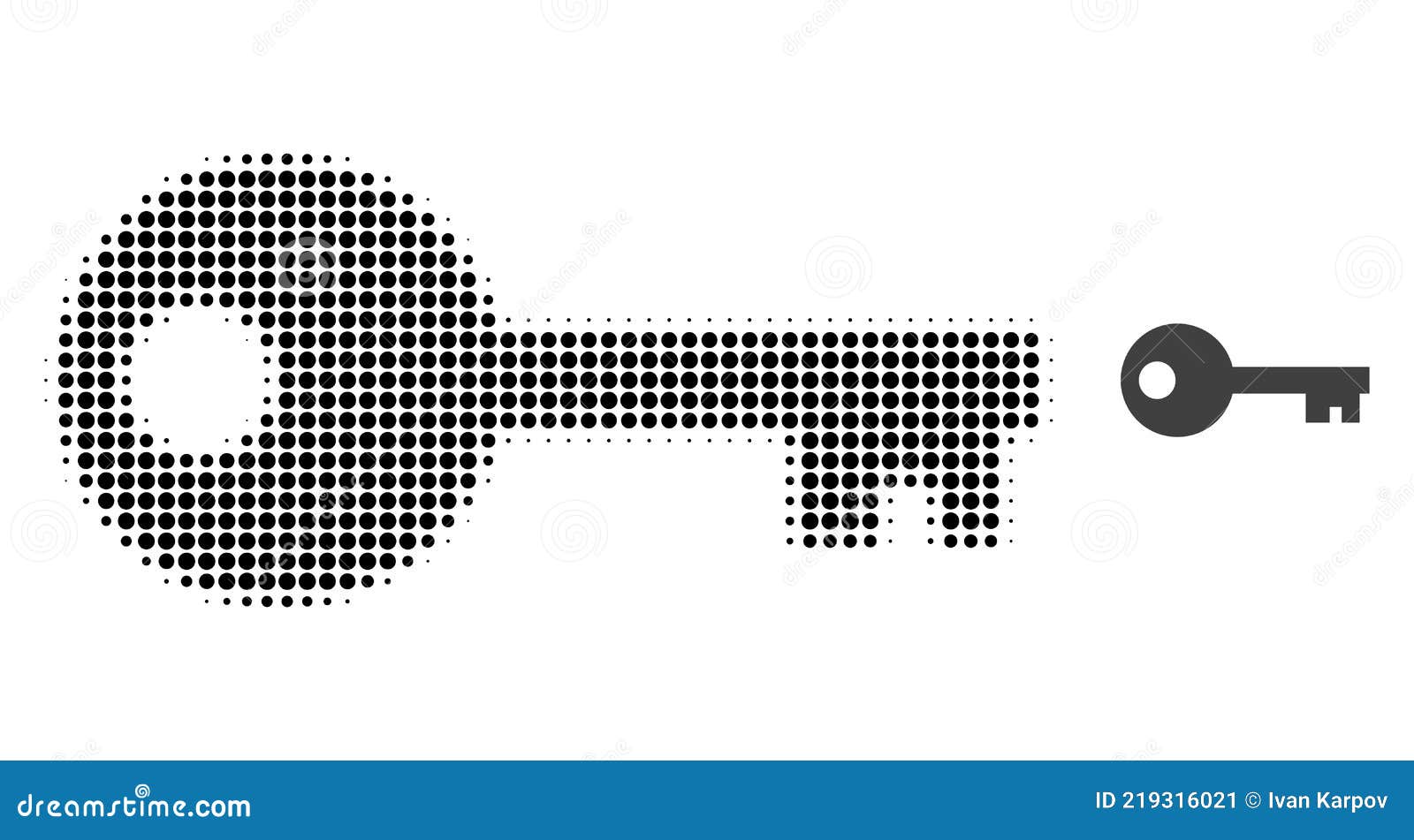 Key Halftone Dot Icon stock vector. Illustration of access - 219316021