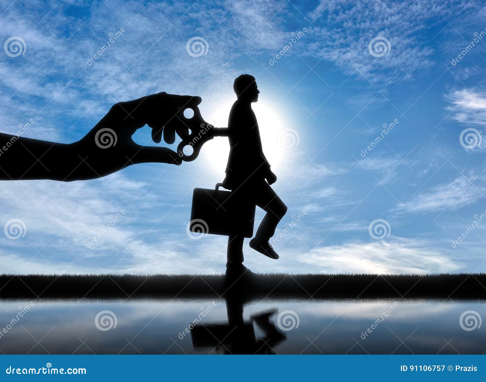 Key is in Hand of the Boss, Makes Working Man Stock Image - Image of ...