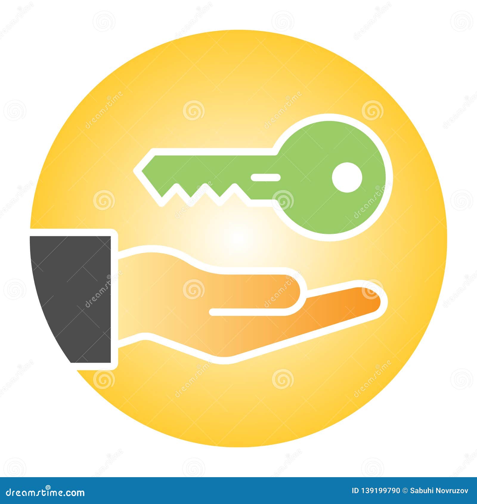 Key in Hand Flat Icon. Providing Access Color Icons in Trendy Flat ...