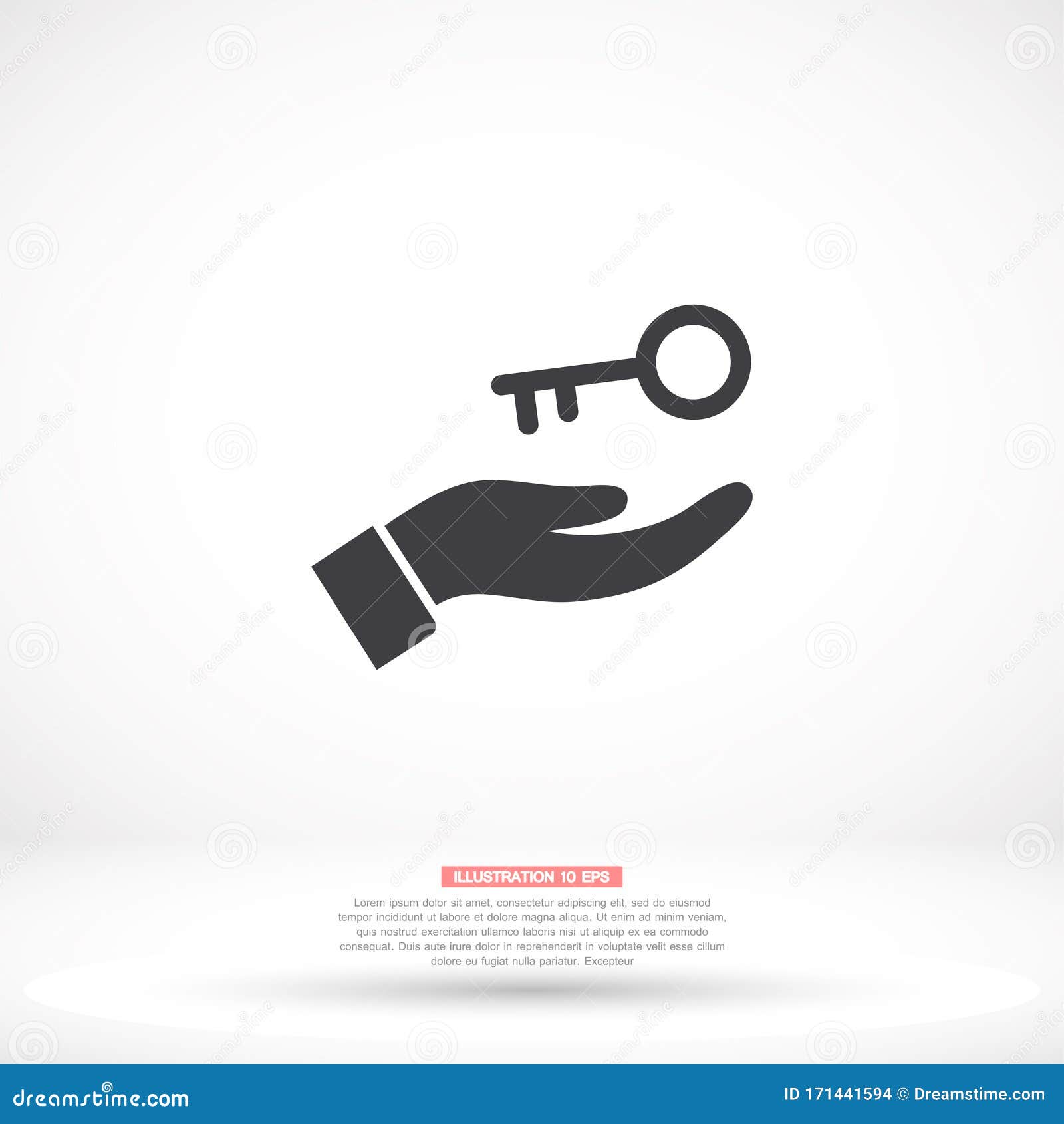 Key in Hand Icon , Lorem Ipsum Flat Design Stock Illustration ...