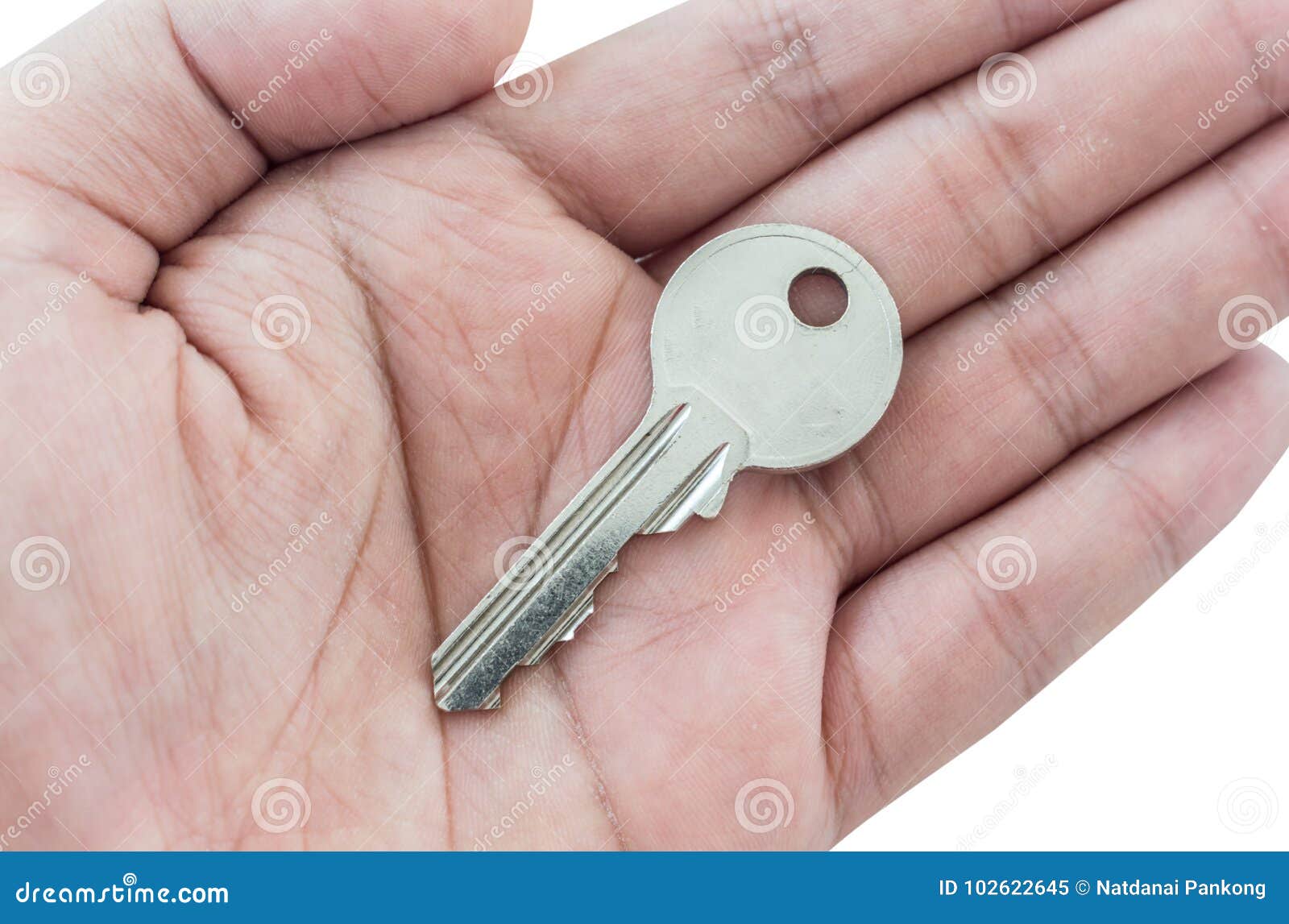 Key on Hand Isolated on White Background Stock Image - Image of ...