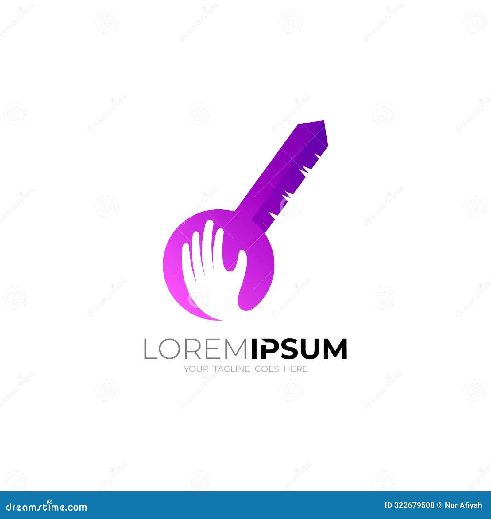 Key and Hand Logo with Simple Design Vector, Purple Stock Vector ...