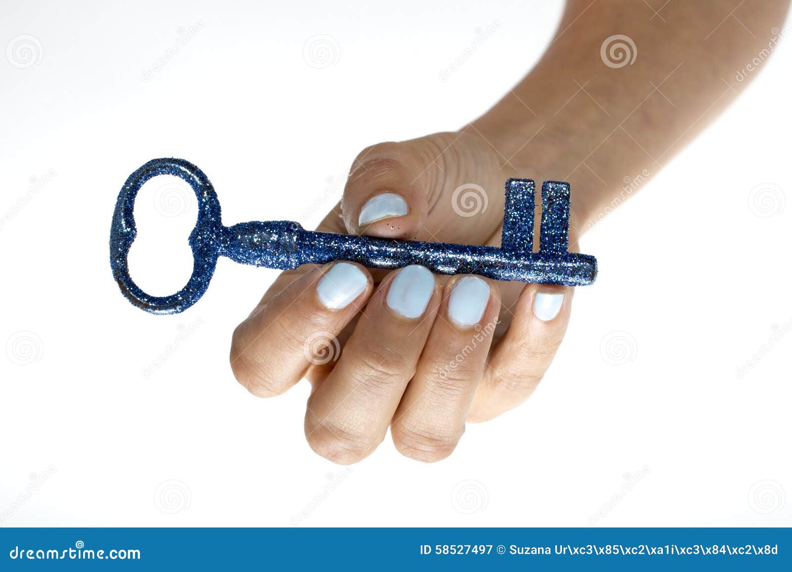 Key in Hand Touch Blue Life Stock Image - Image of bring, intuition ...
