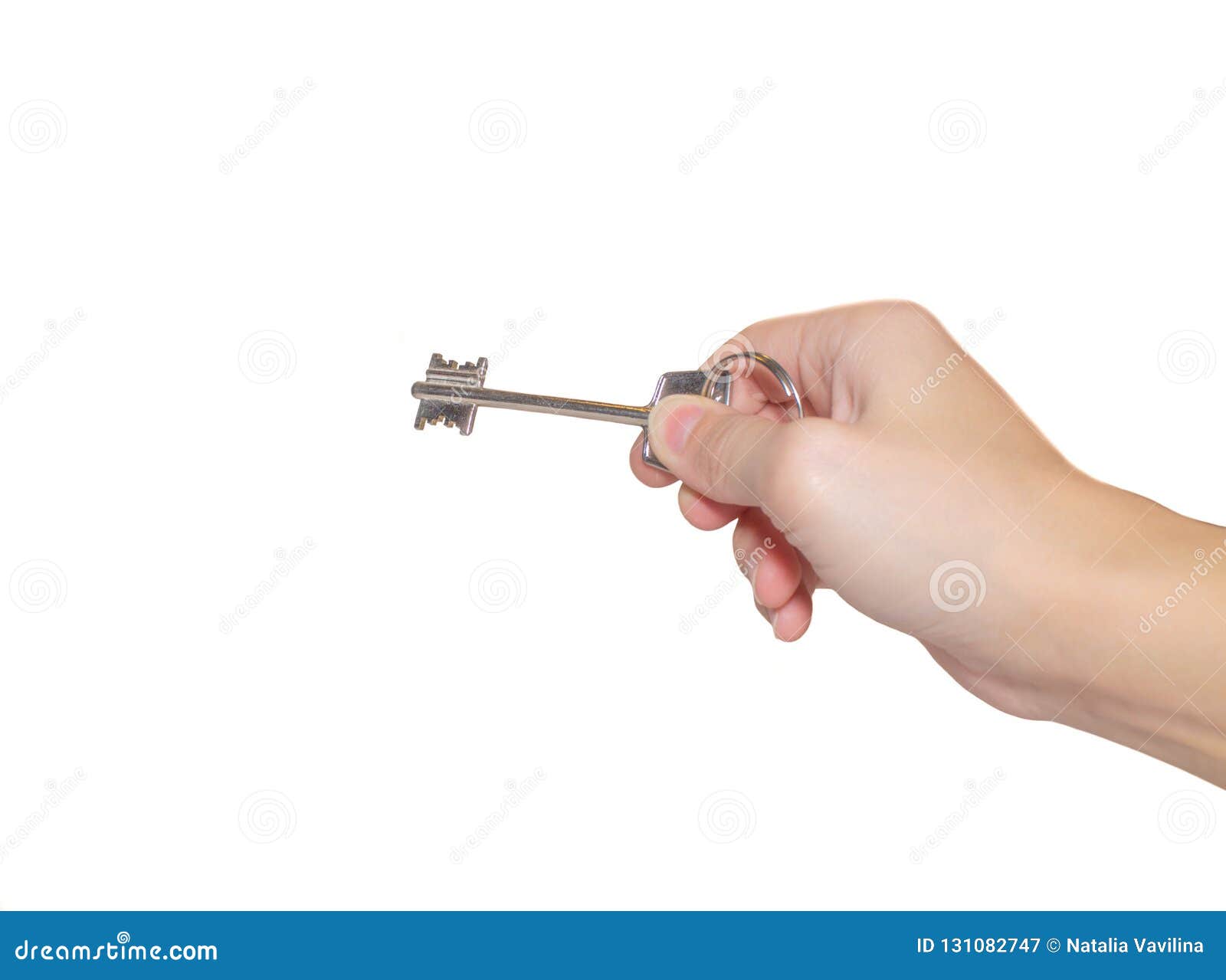 Key in Hand on White Isolated Background Stock Image - Image of ...