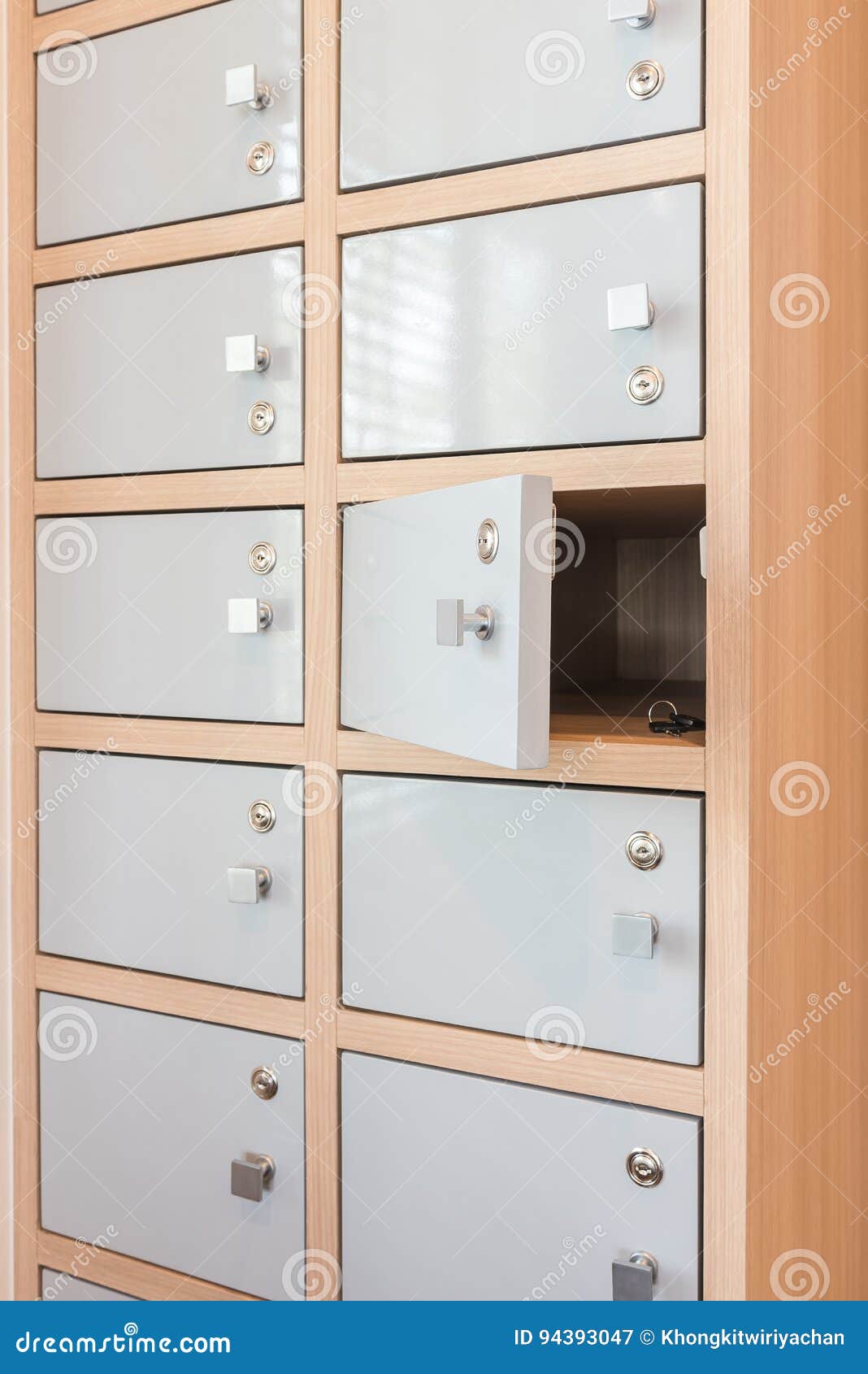 Key Hanging from the Locker Doors Opening Stock Image - Image of ...