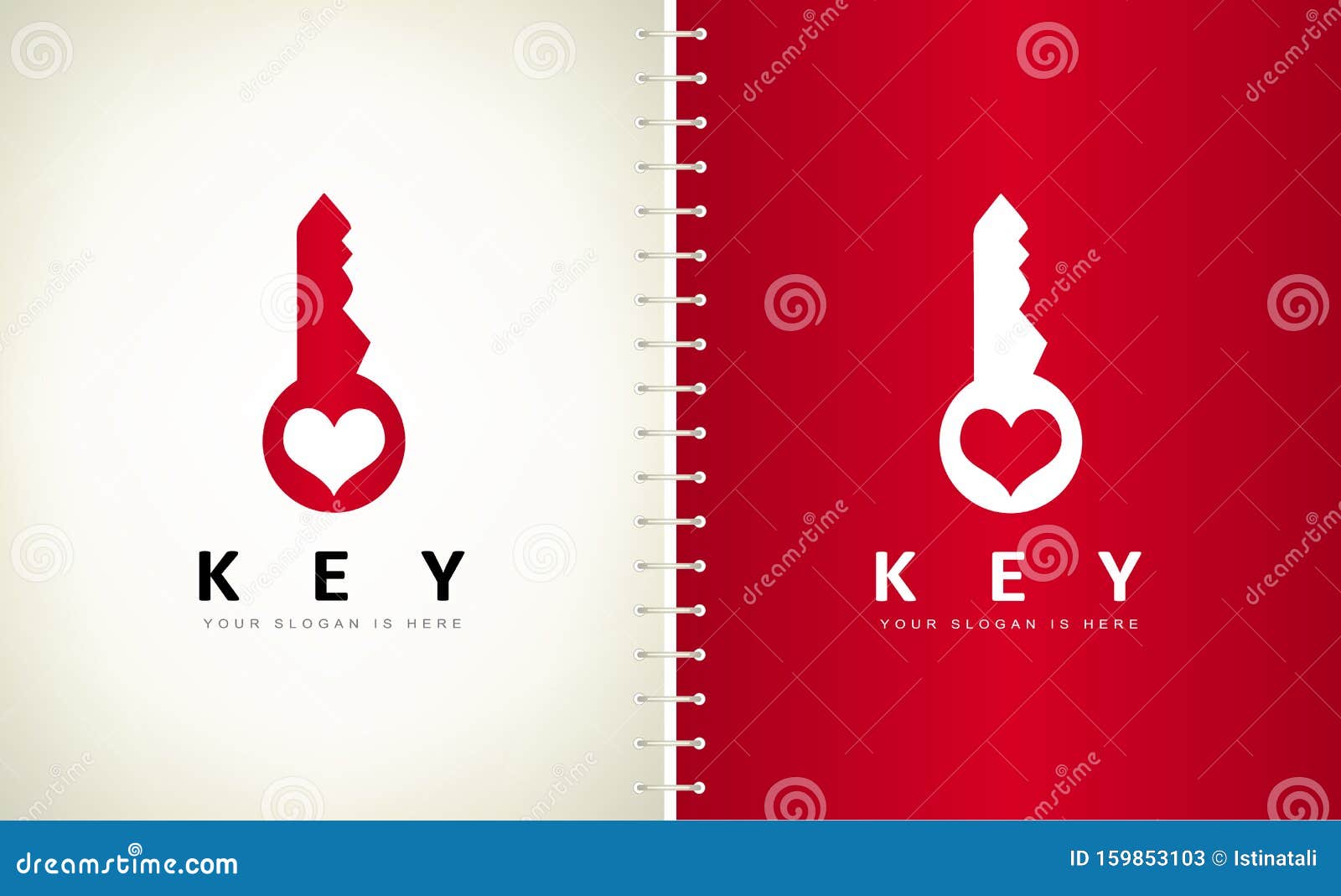 Key with Heart Logo Vector Design. Stock Vector - Illustration of amour ...