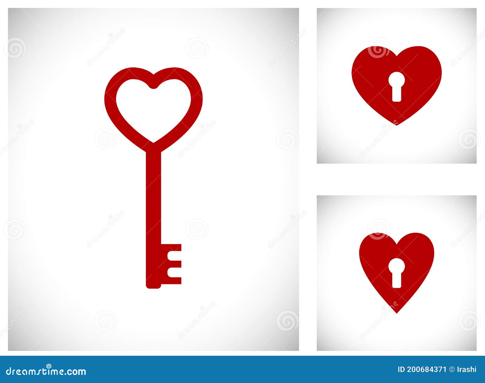 Key in heart shape stock vector. Illustration of icon - 200684371