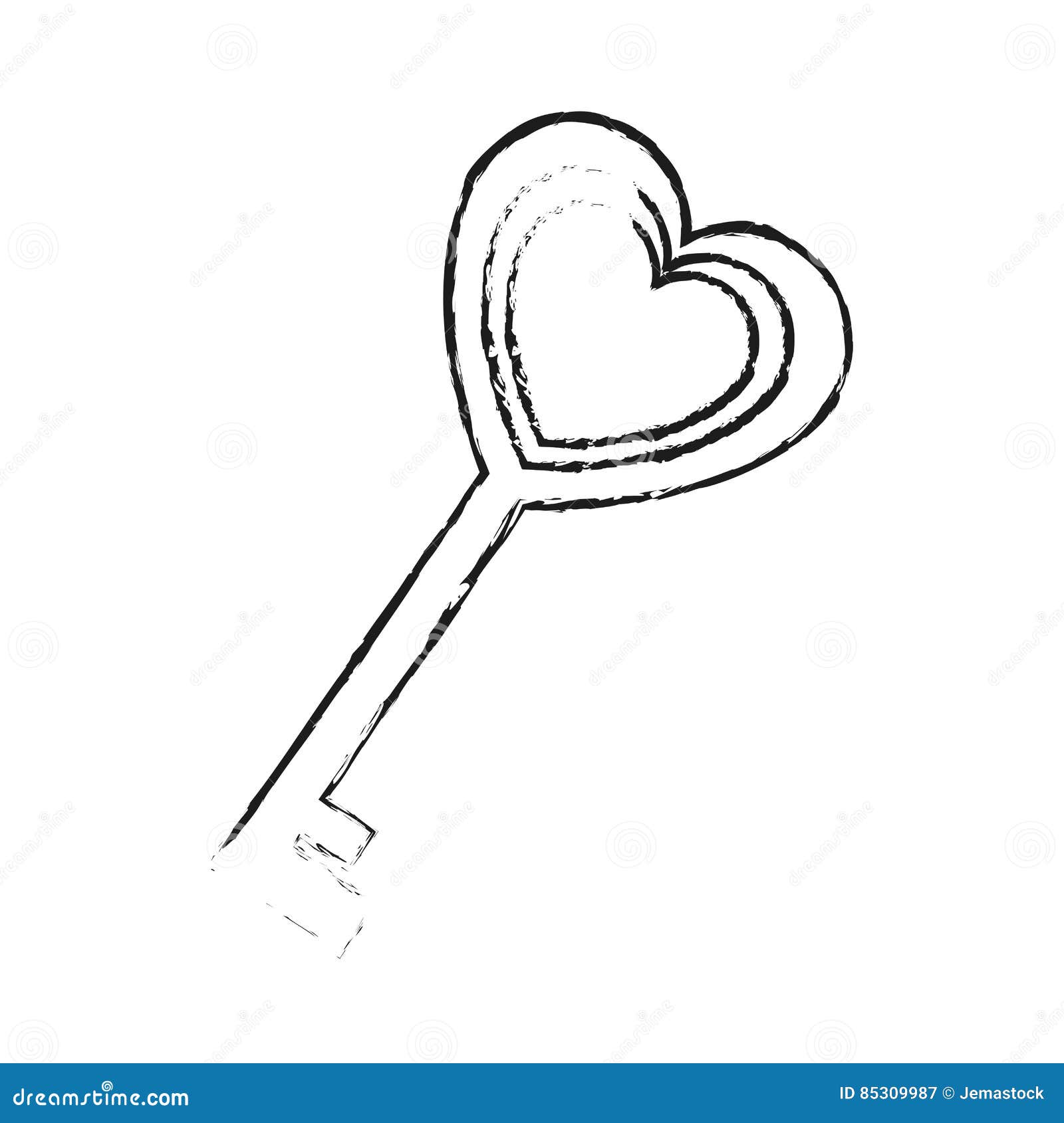 Key in heart shape stock vector. Illustration of celebration - 85309987
