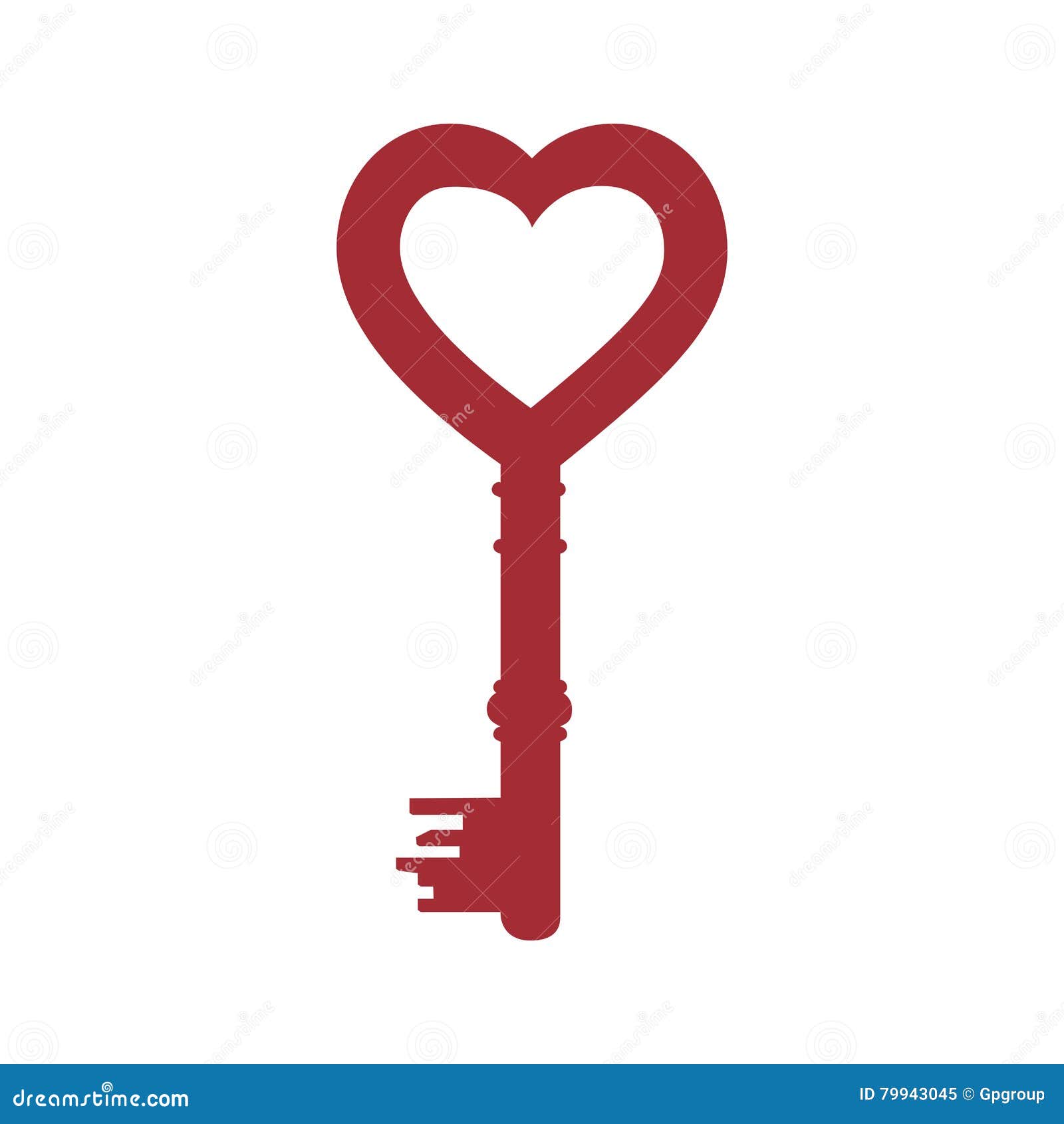 Key in heart shape stock vector. Illustration of vector - 79943045