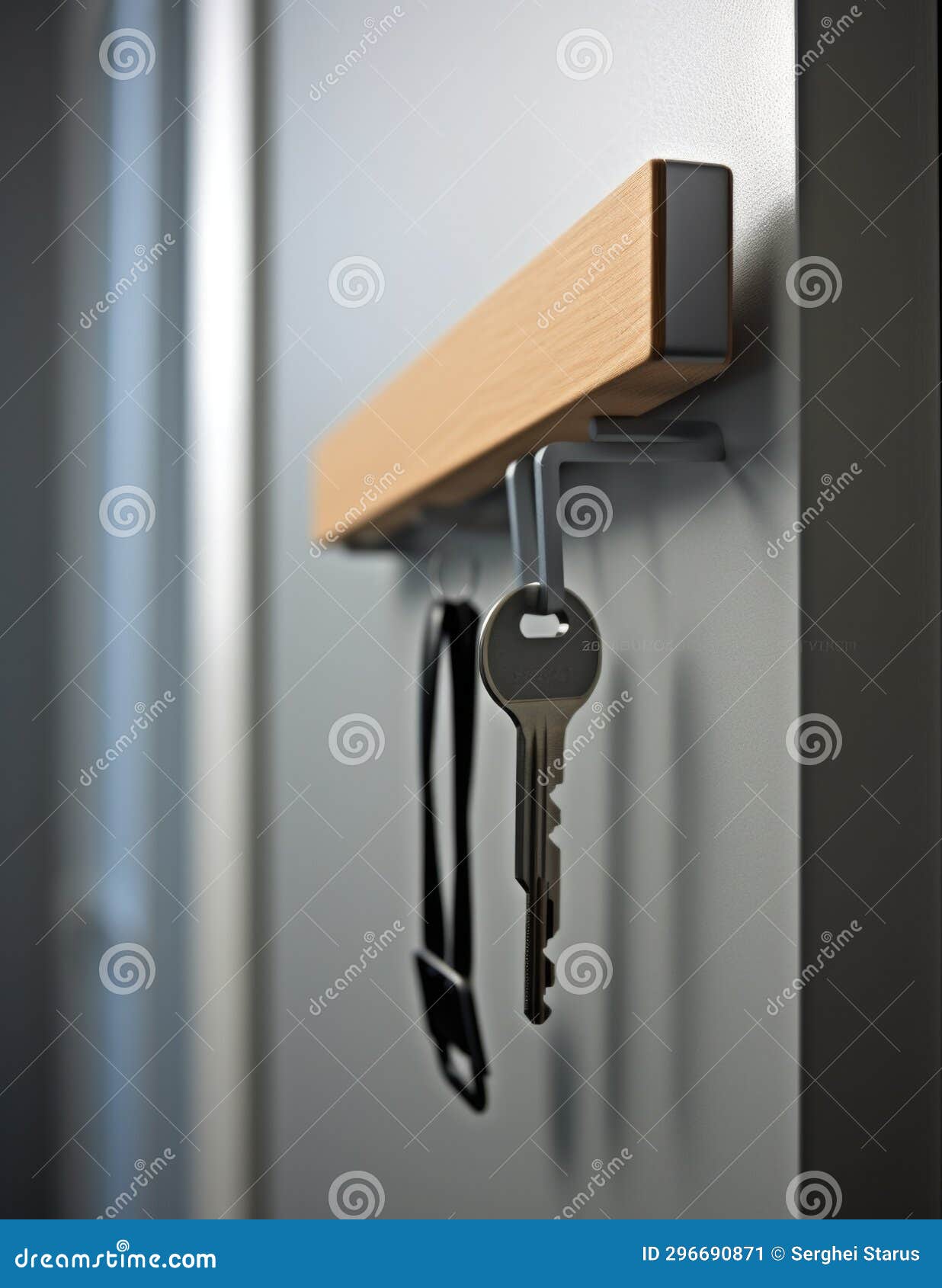 A Key Holder with Three Keys Hanging on it, AI Stock Illustration ...