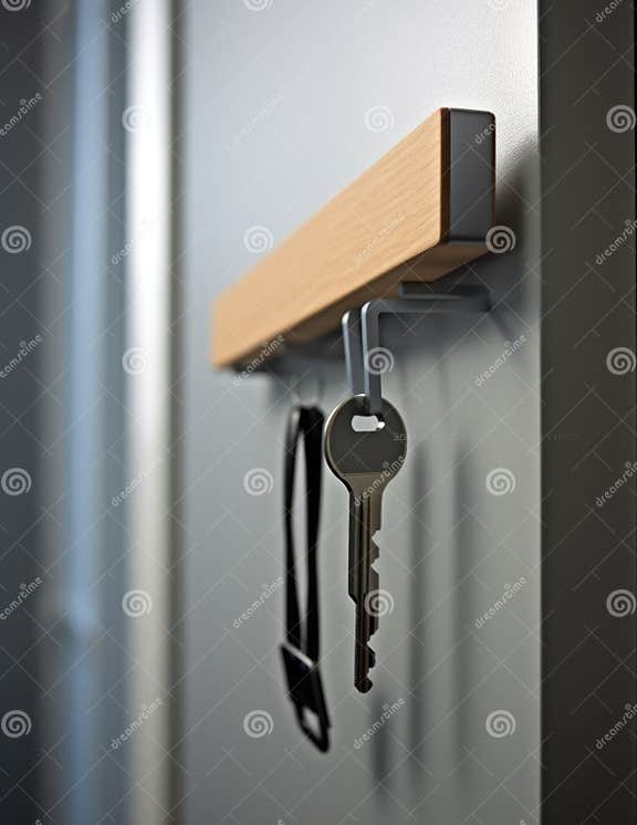 A Key Holder with Three Keys Hanging on it, AI Stock Image - Image of ...