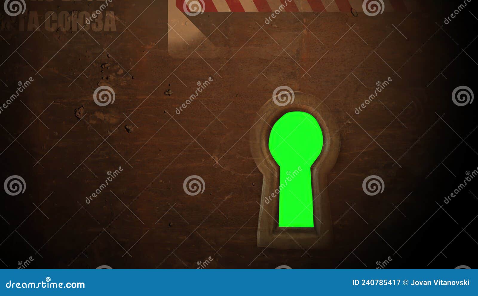 Key Hole with Green Screen from Outside Stock Illustration ...