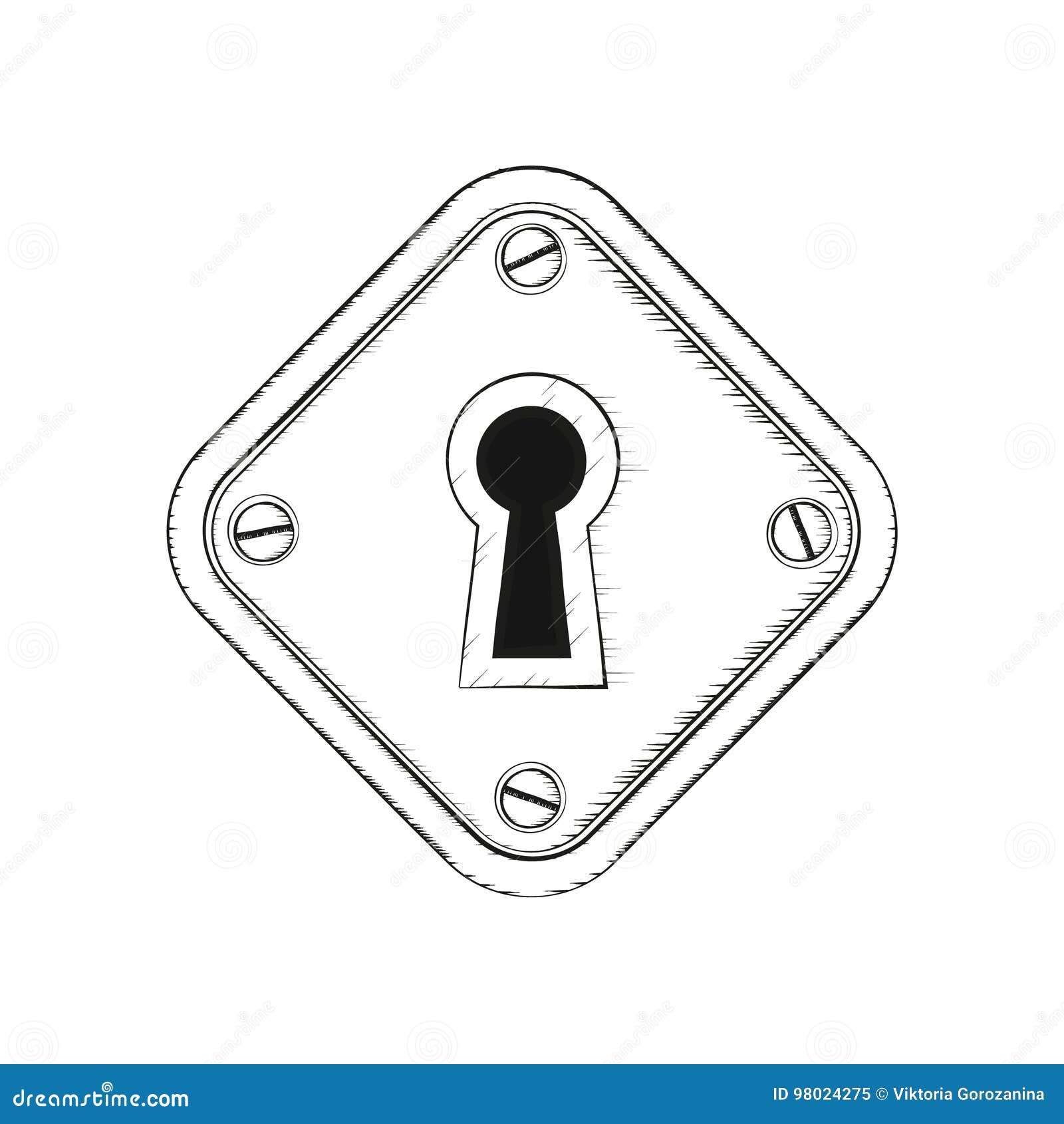 Key Hole Isolated Illustration on White. Vector Stock Vector ...