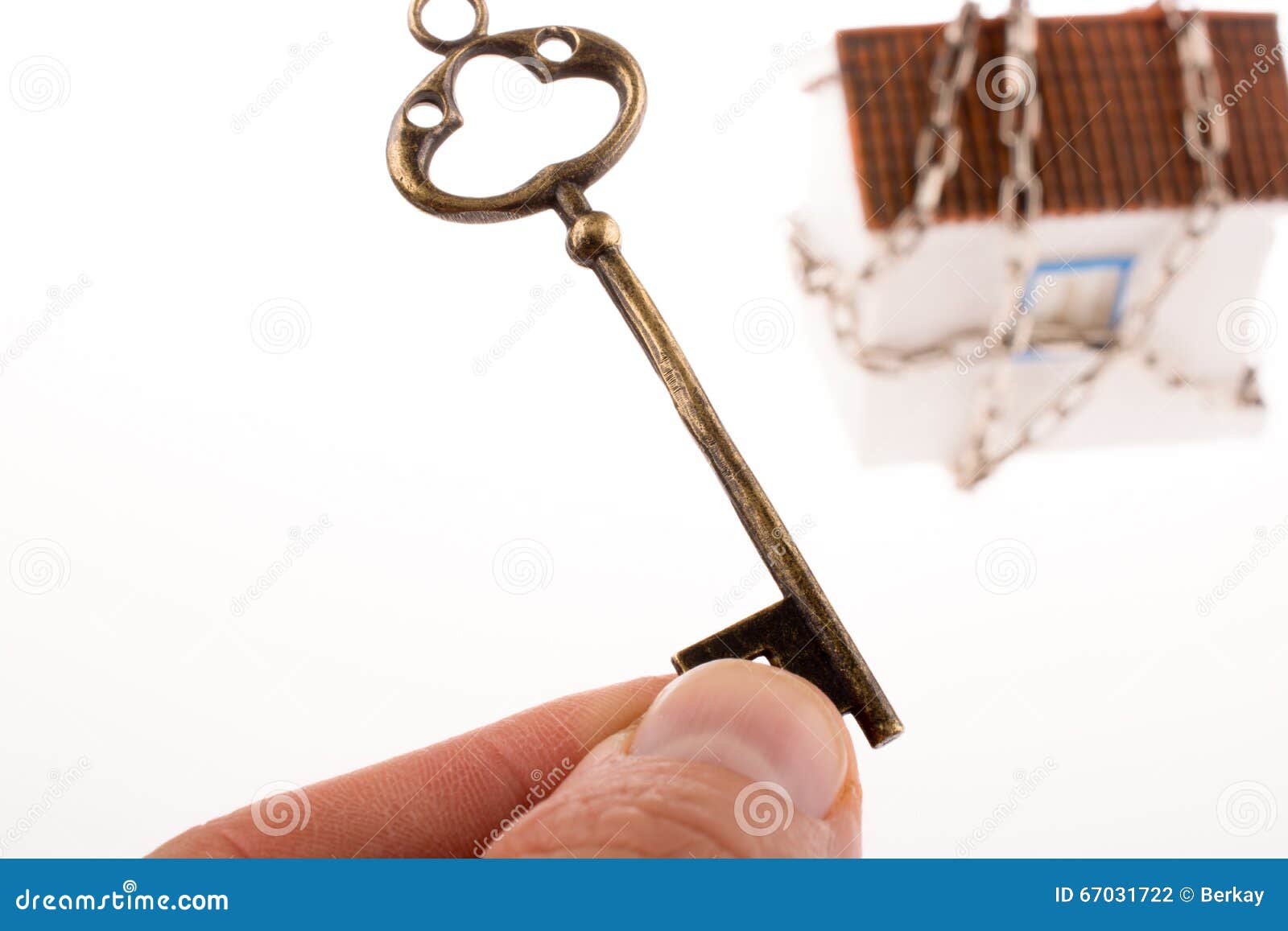 Key and house in chains stock photo. Image of chain, dependence - 67031722