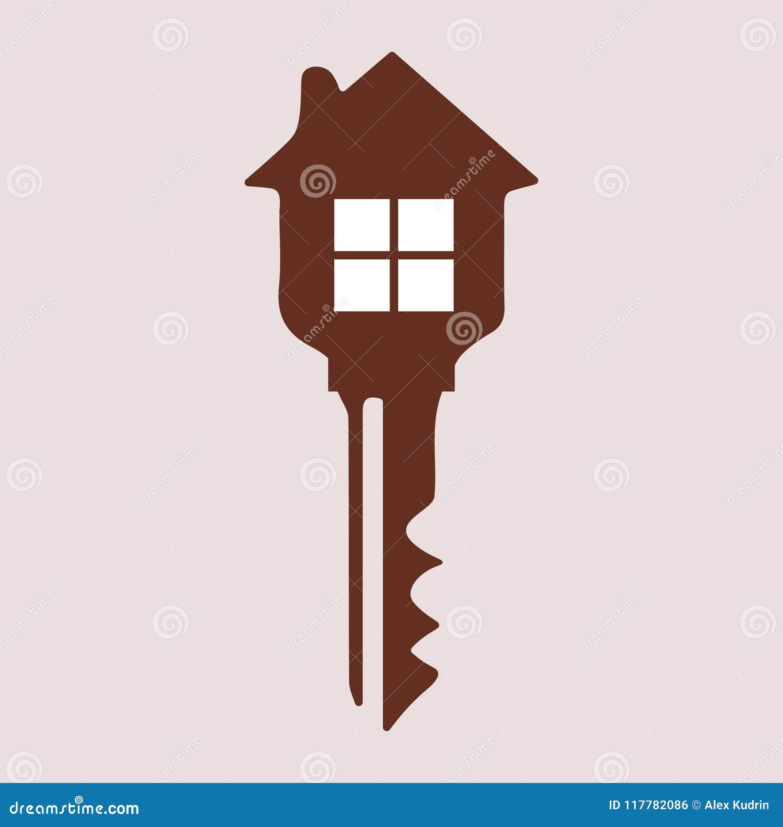 Key with a house stock vector. Illustration of abstract - 117782086