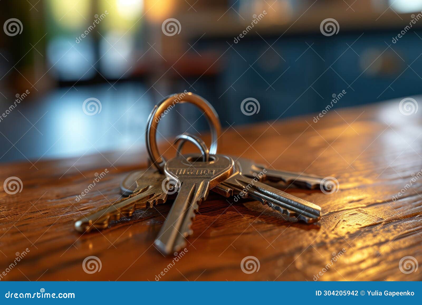 Key of House Keys on Table in Kitchen Stock Illustration - Illustration ...