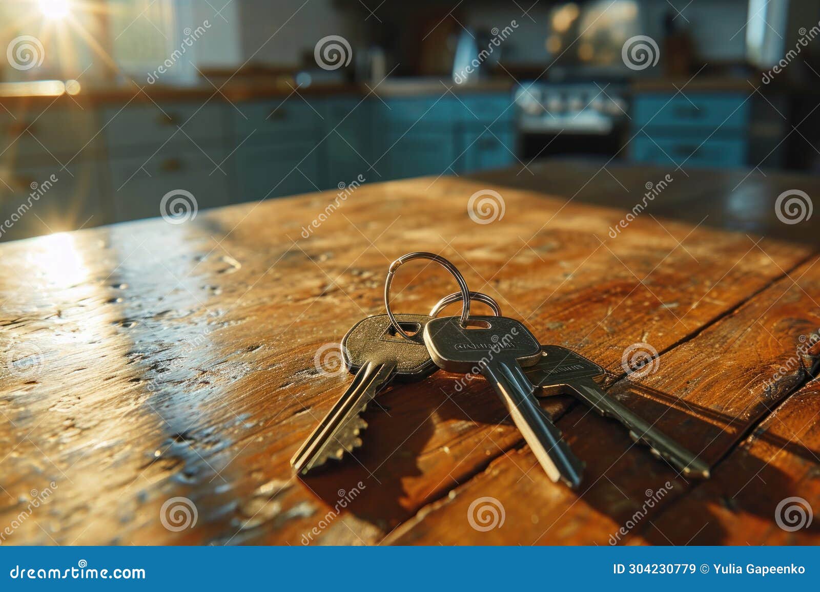 Key of House Keys on Table in Kitchen Stock Illustration - Illustration ...