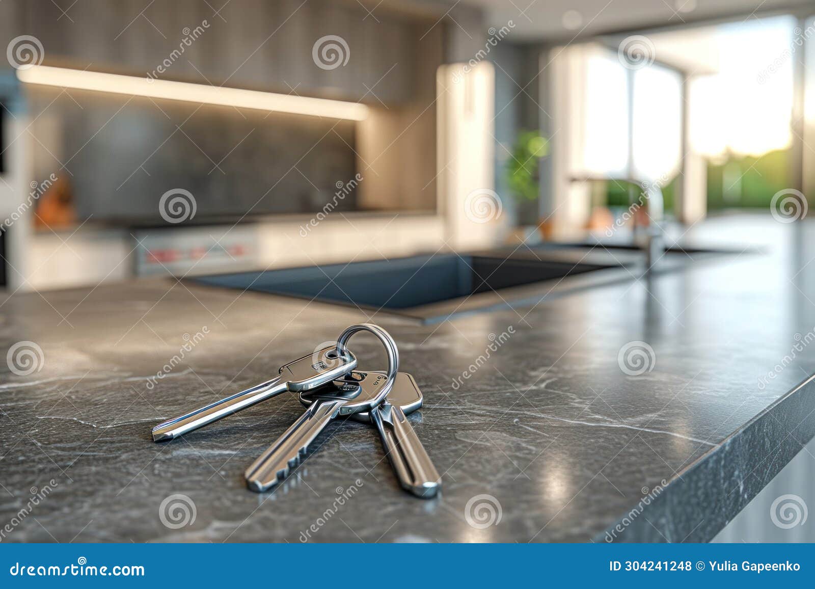 Key of House Keys on Table in Kitchen Stock Illustration - Illustration ...