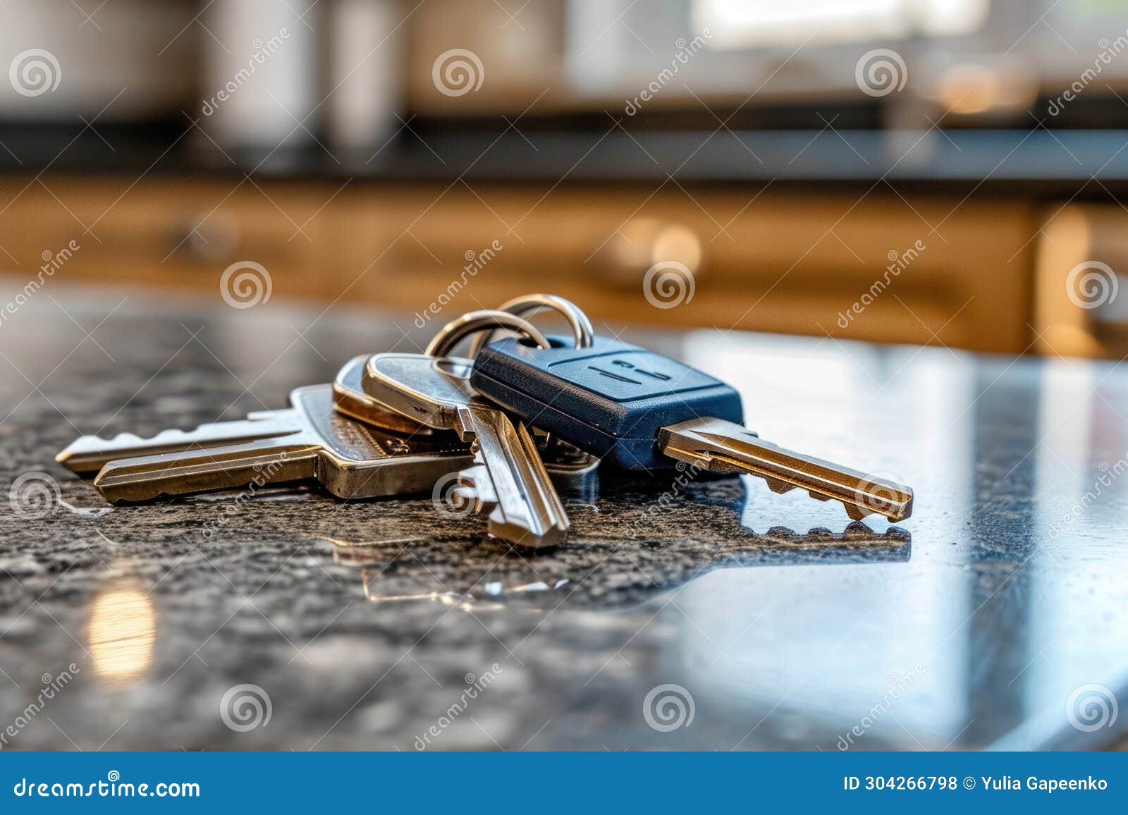 Key of House Keys on Table in Kitchen Stock Photo - Image of wood ...