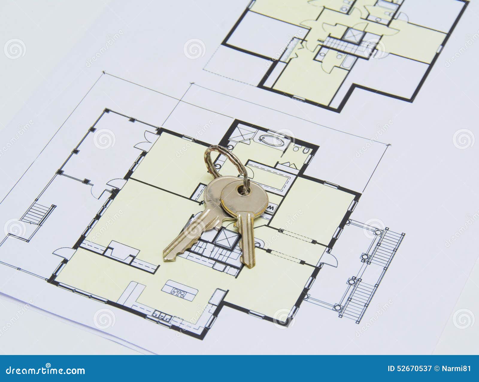 Key on house plan stock image. Image of moving, metal - 52670537