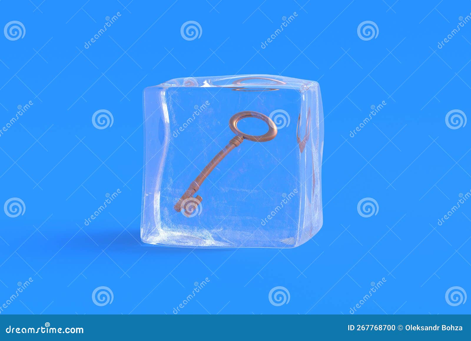 Key in ice cube stock illustration. Illustration of privacy - 267768700