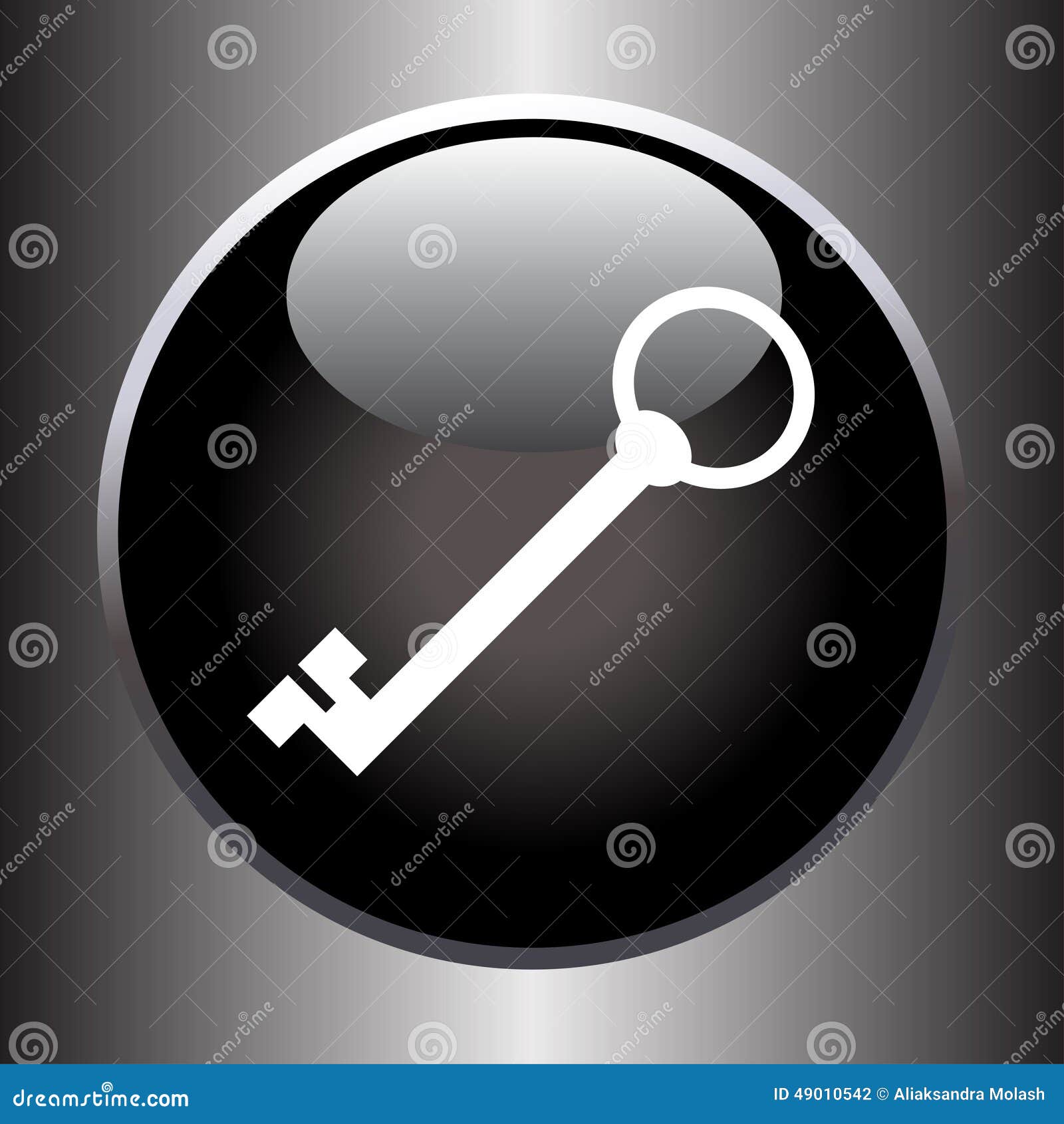 Key icon on black button stock vector. Illustration of privacy - 49010542