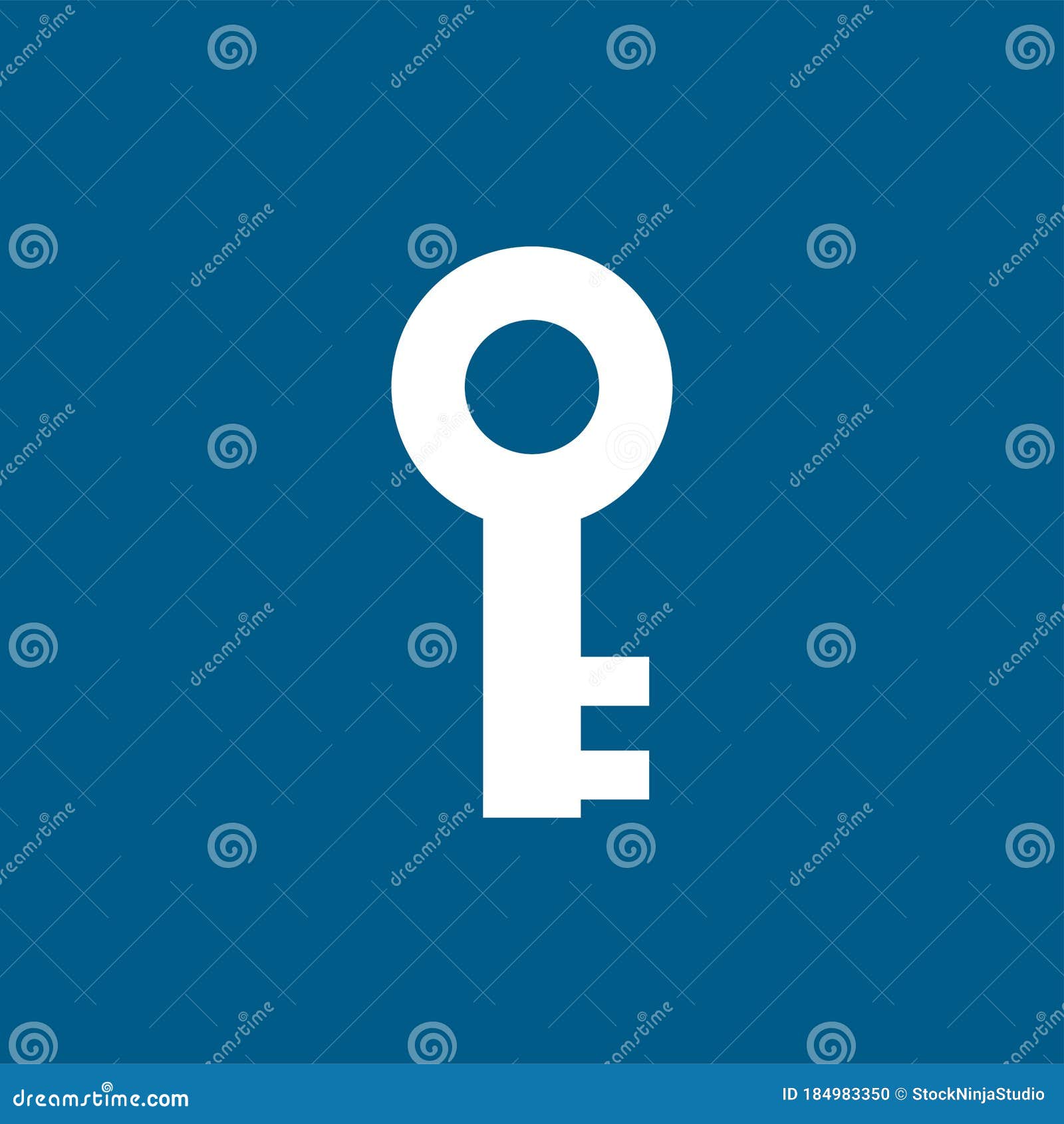 Key Icon on Blue Background. Blue Flat Style Vector Illustration Stock ...