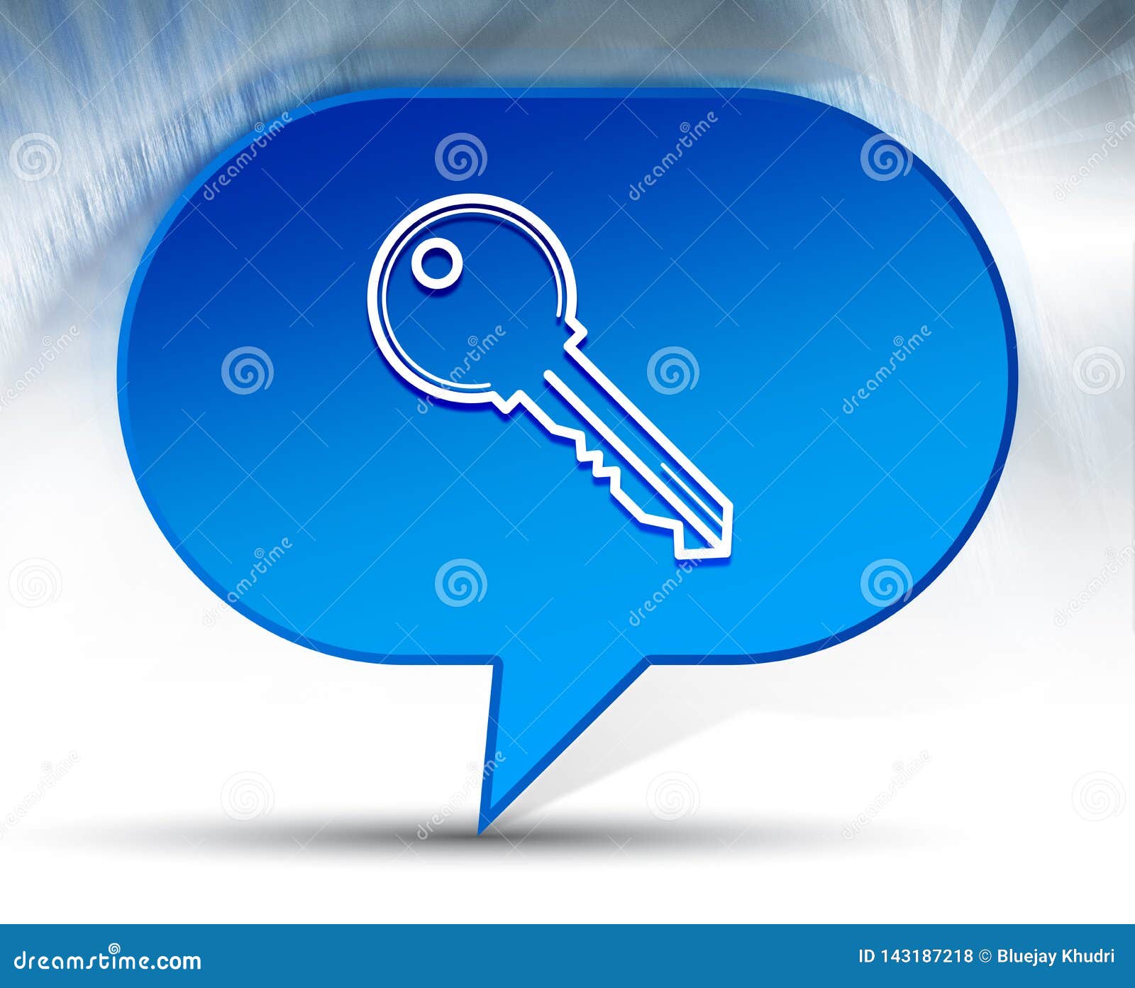 Key Icon Blue Bubble Background Stock Illustration - Illustration of ...