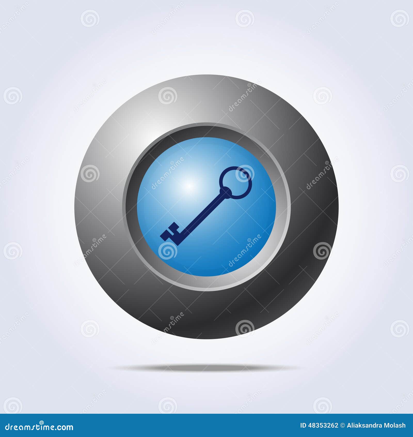 Key icon on blue button stock vector. Illustration of home - 48353262