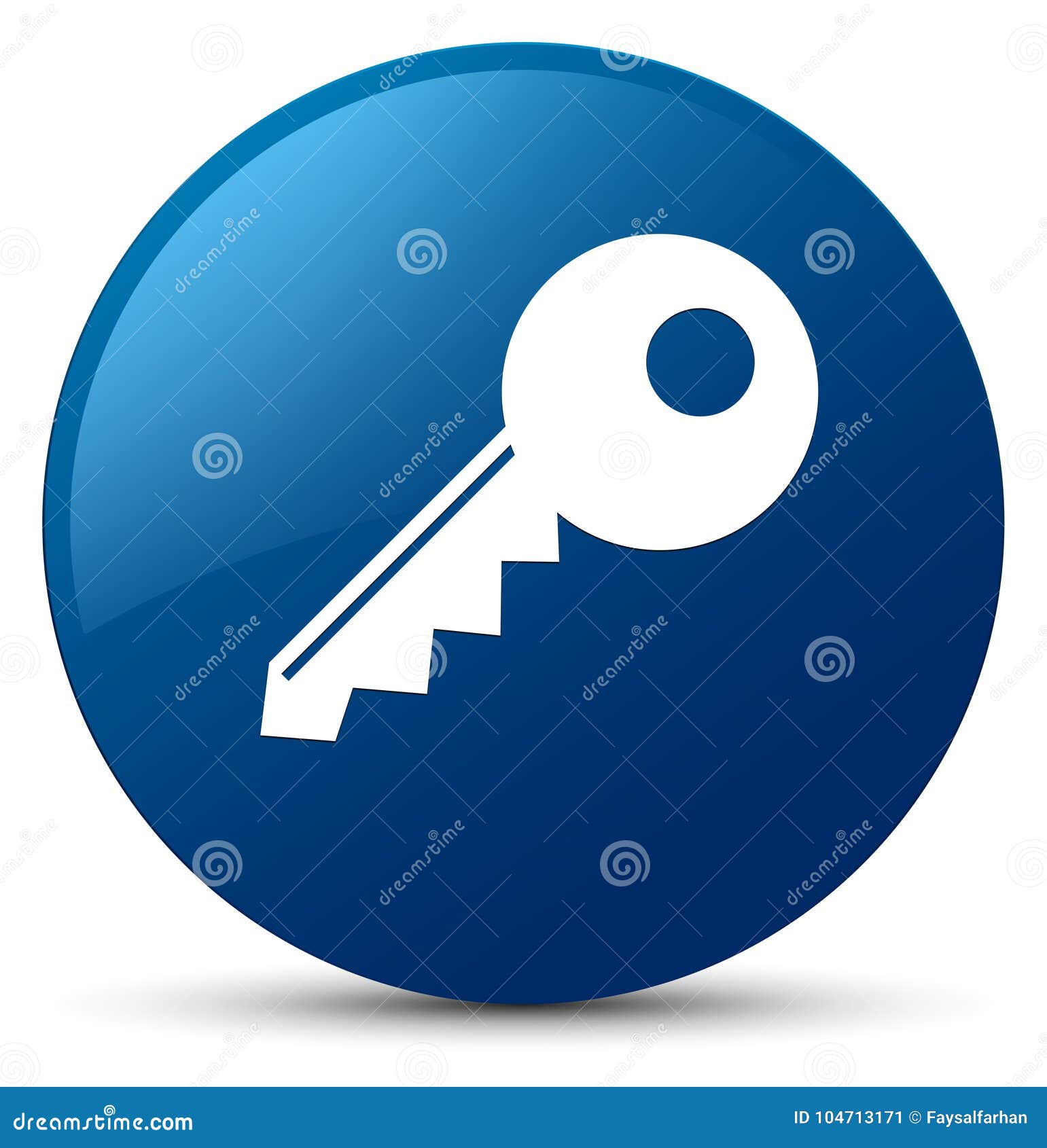 Key icon blue round button stock illustration. Illustration of button ...