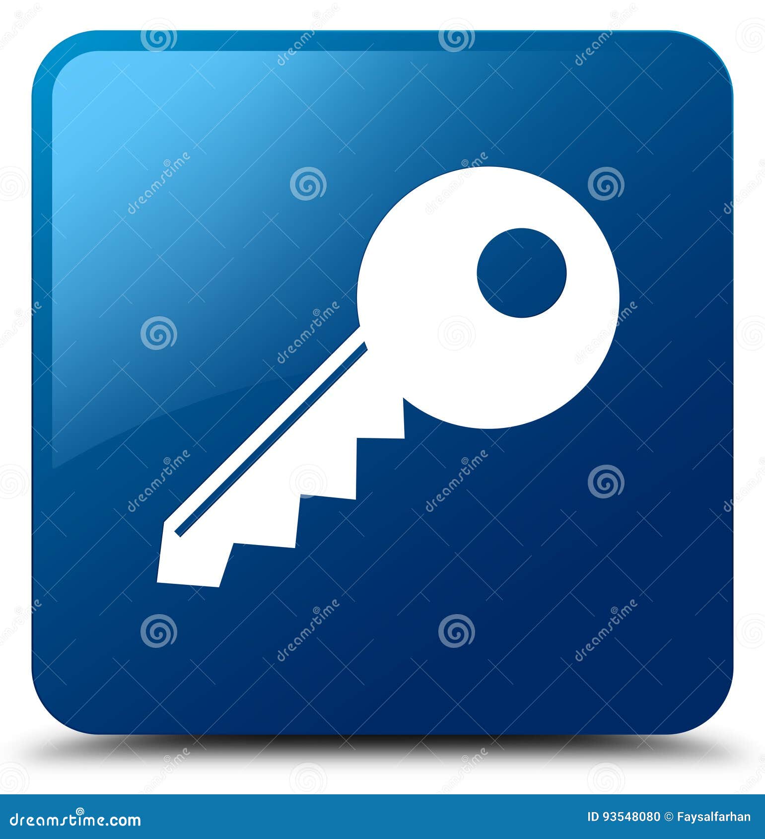 Key Icon Blue Square Button Stock Illustration - Illustration of button ...
