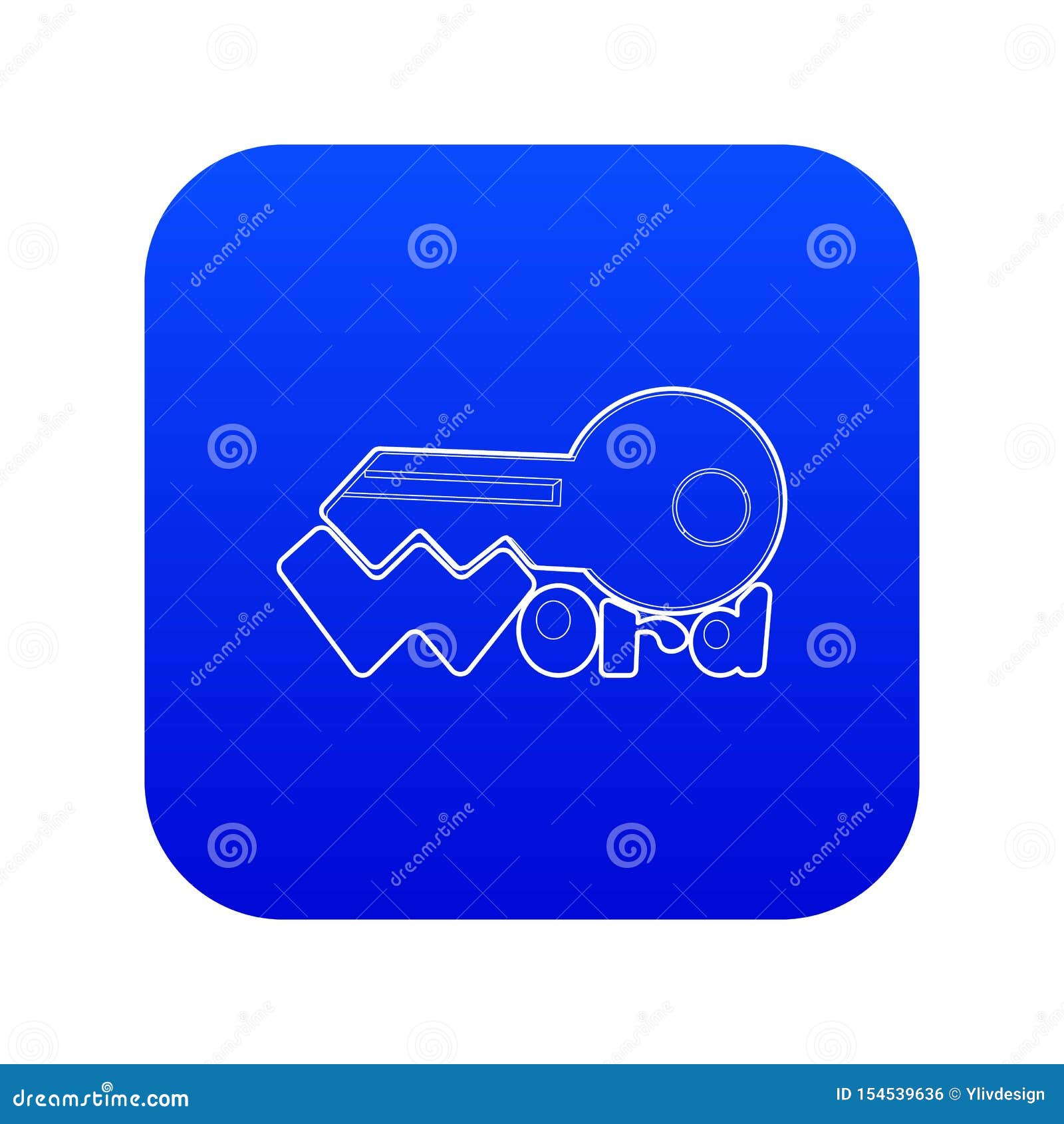 Key icon blue vector stock vector. Illustration of keyword - 154539636