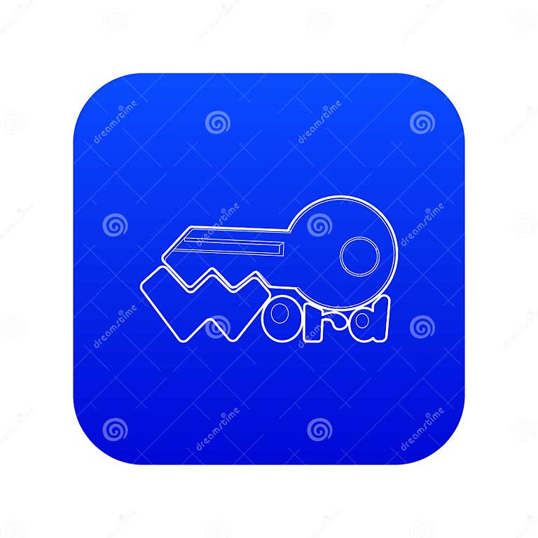 Key icon blue vector stock vector. Illustration of keyword - 154539636