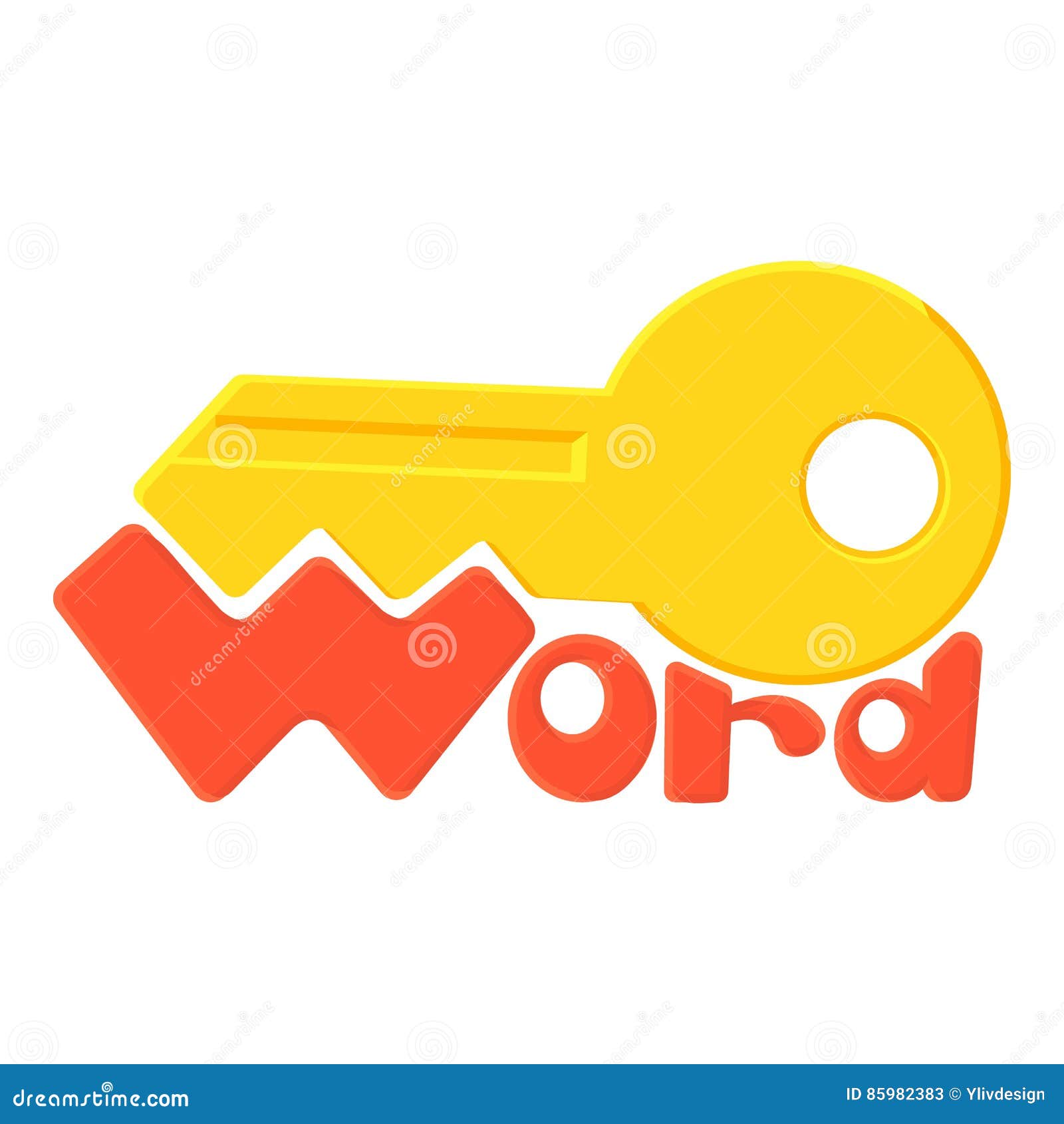 Key icon, cartoon style stock vector. Illustration of lock - 85982383