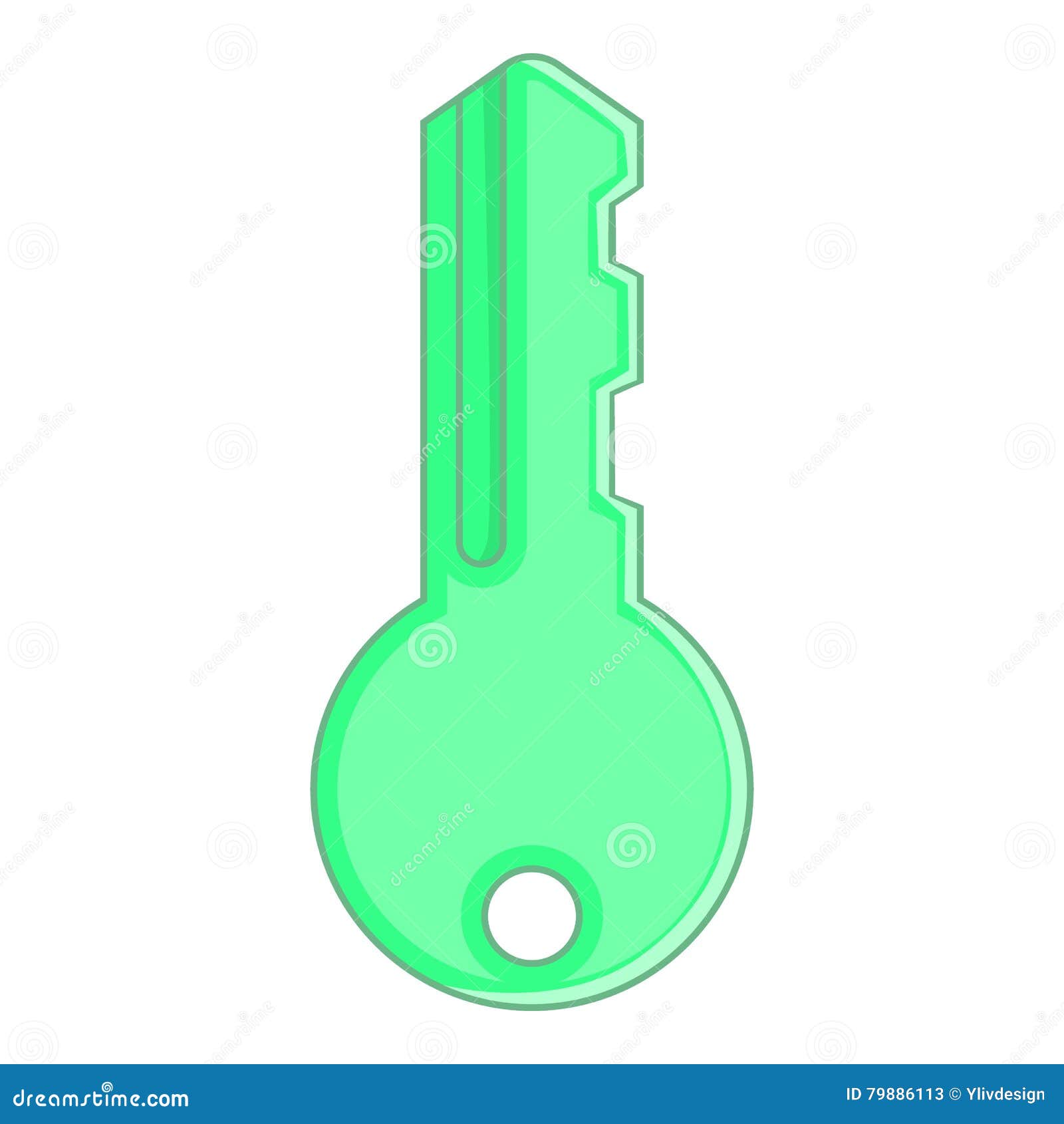 Key icon, cartoon style stock vector. Illustration of object - 79886113