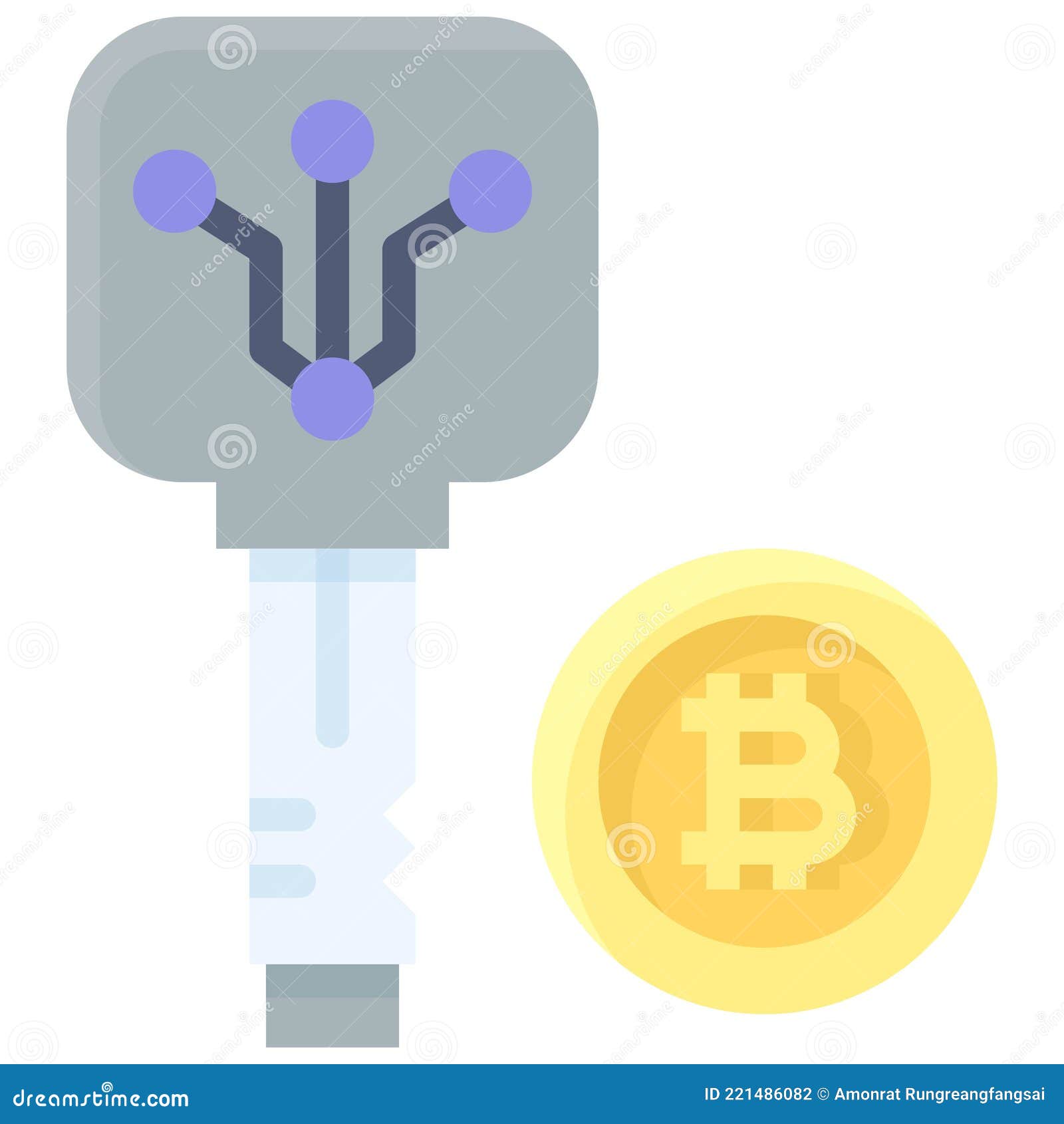 Key Icon, Cryptocurrency Related Vector Stock Vector - Illustration of ...