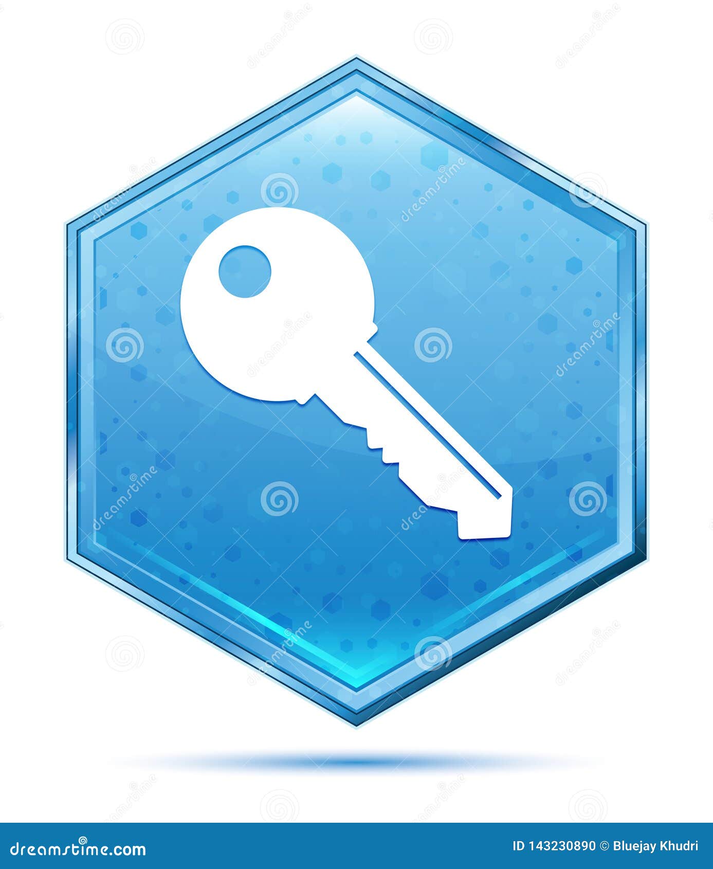 Key Icon Crystal Blue Hexagon Button Stock Illustration - Illustration ...