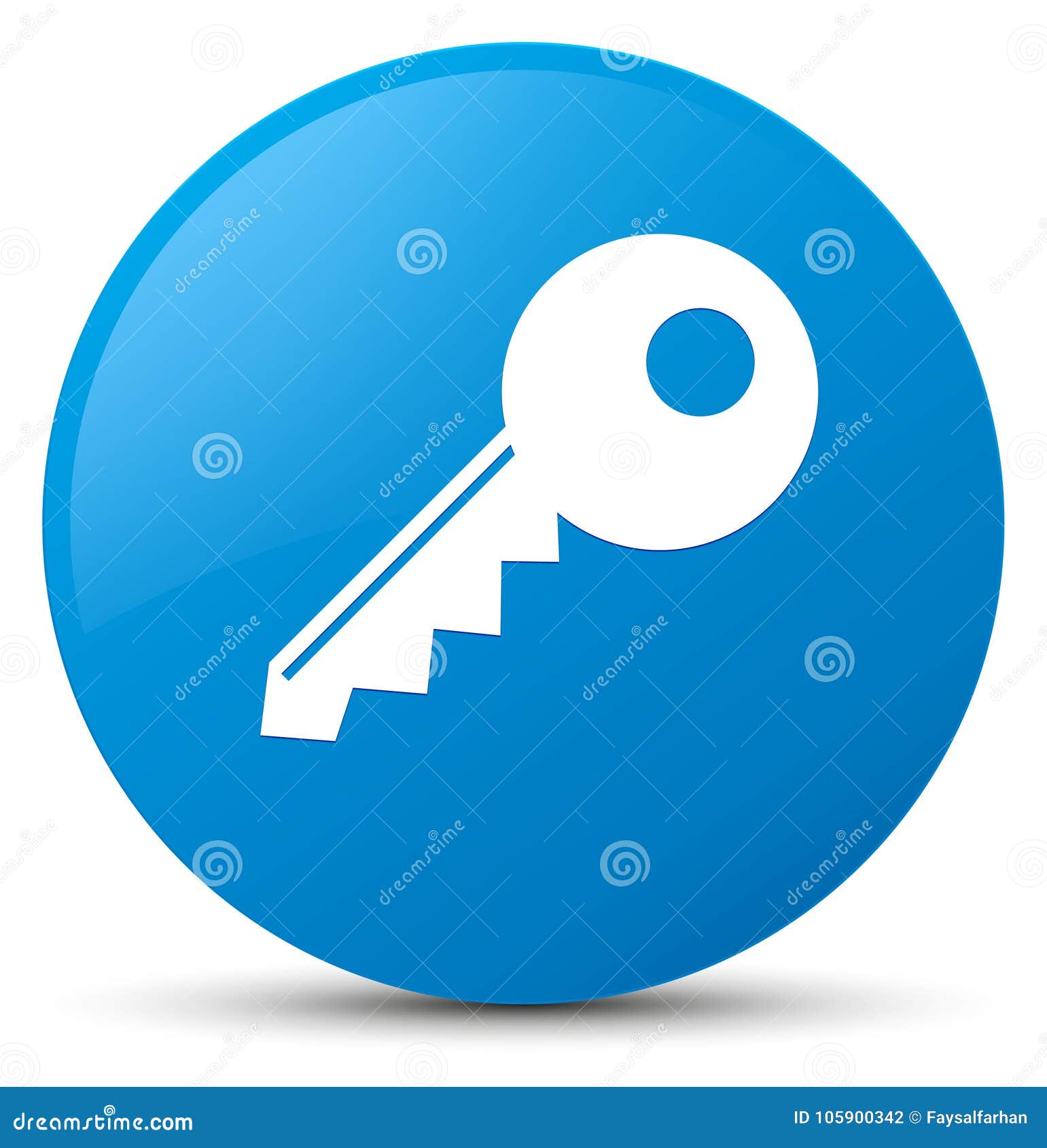 Key Icon Cyan Blue Round Button Stock Illustration - Illustration of ...