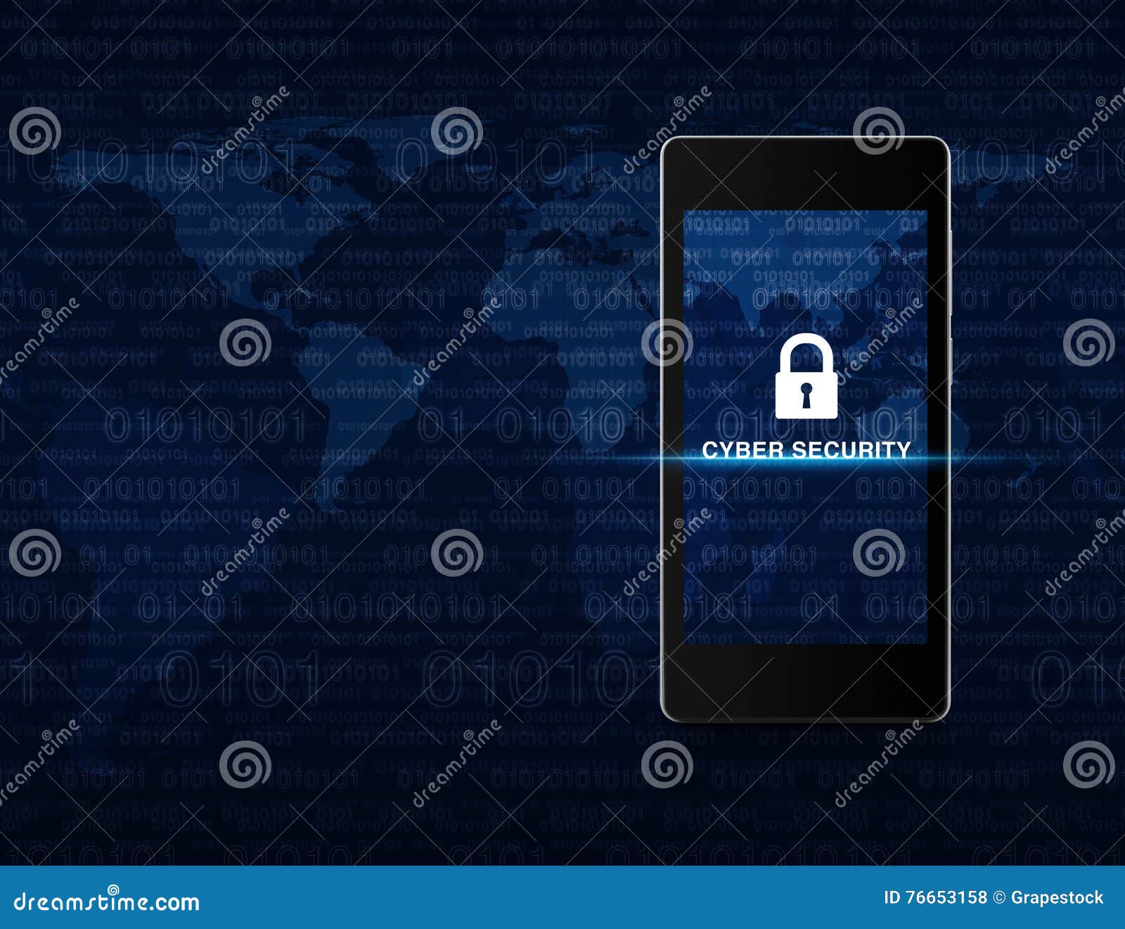Key Icon and Cyber Security Text on Modern Smart Phone Screen Ov Stock ...
