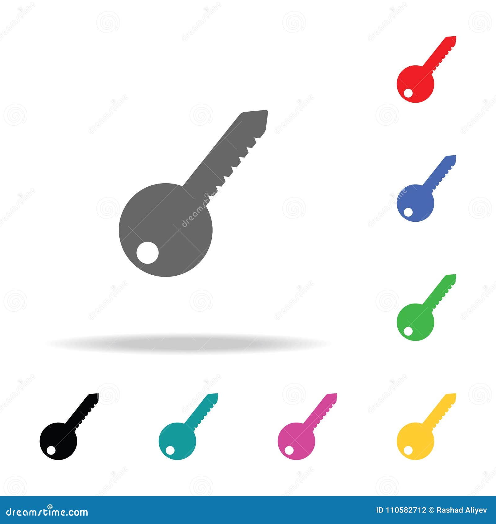 Key Icon. Elements in Multi Colored Icons for Mobile Concept and Web ...