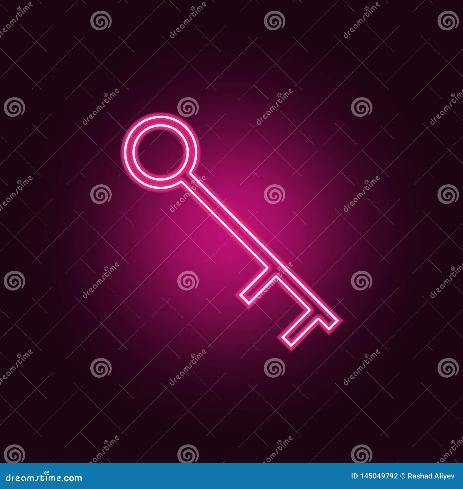 Key Icon. Elements of Web in Neon Style Icons Stock Illustration ...