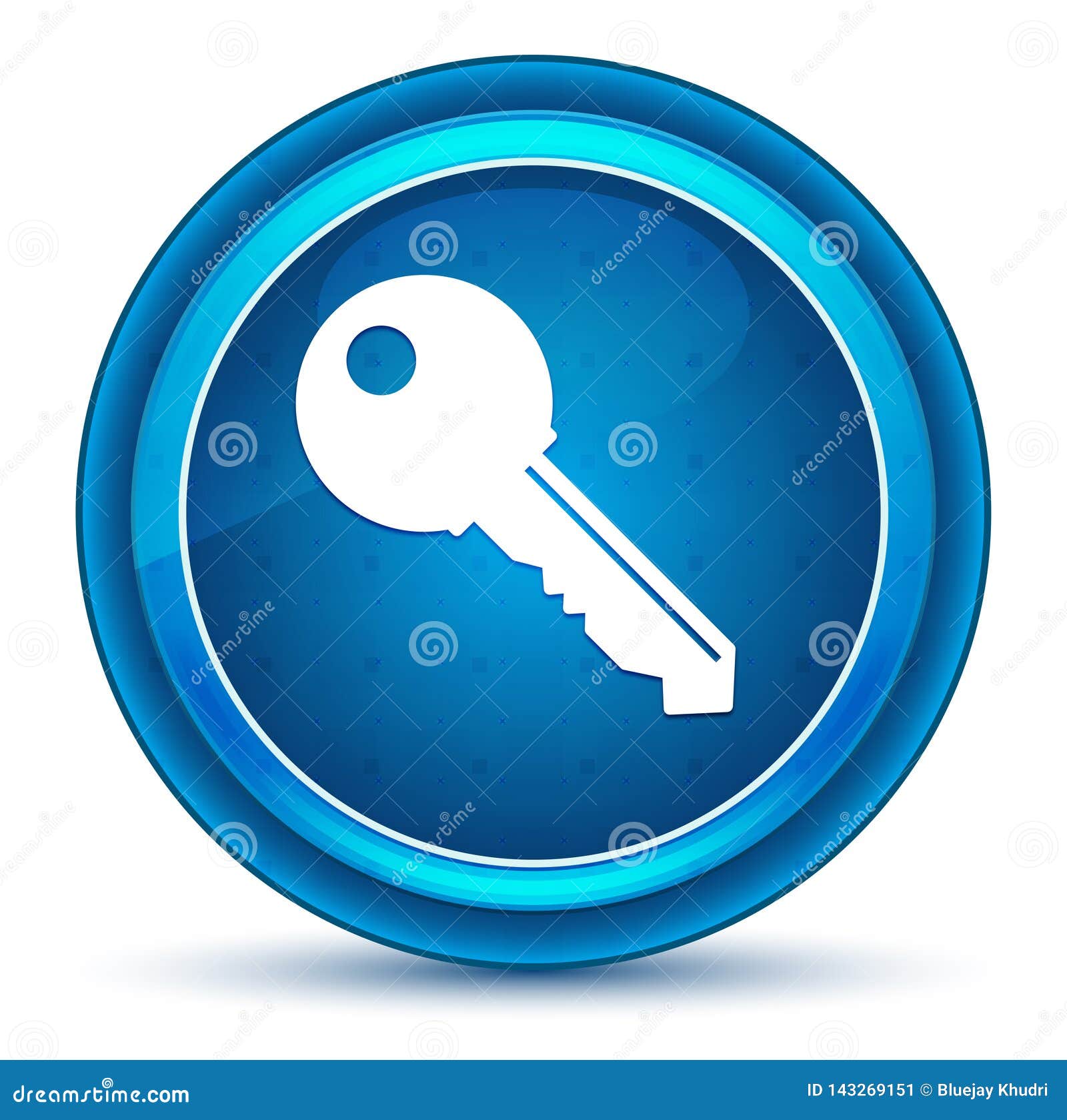 Key Icon Eyeball Blue Round Button Stock Illustration - Illustration of ...