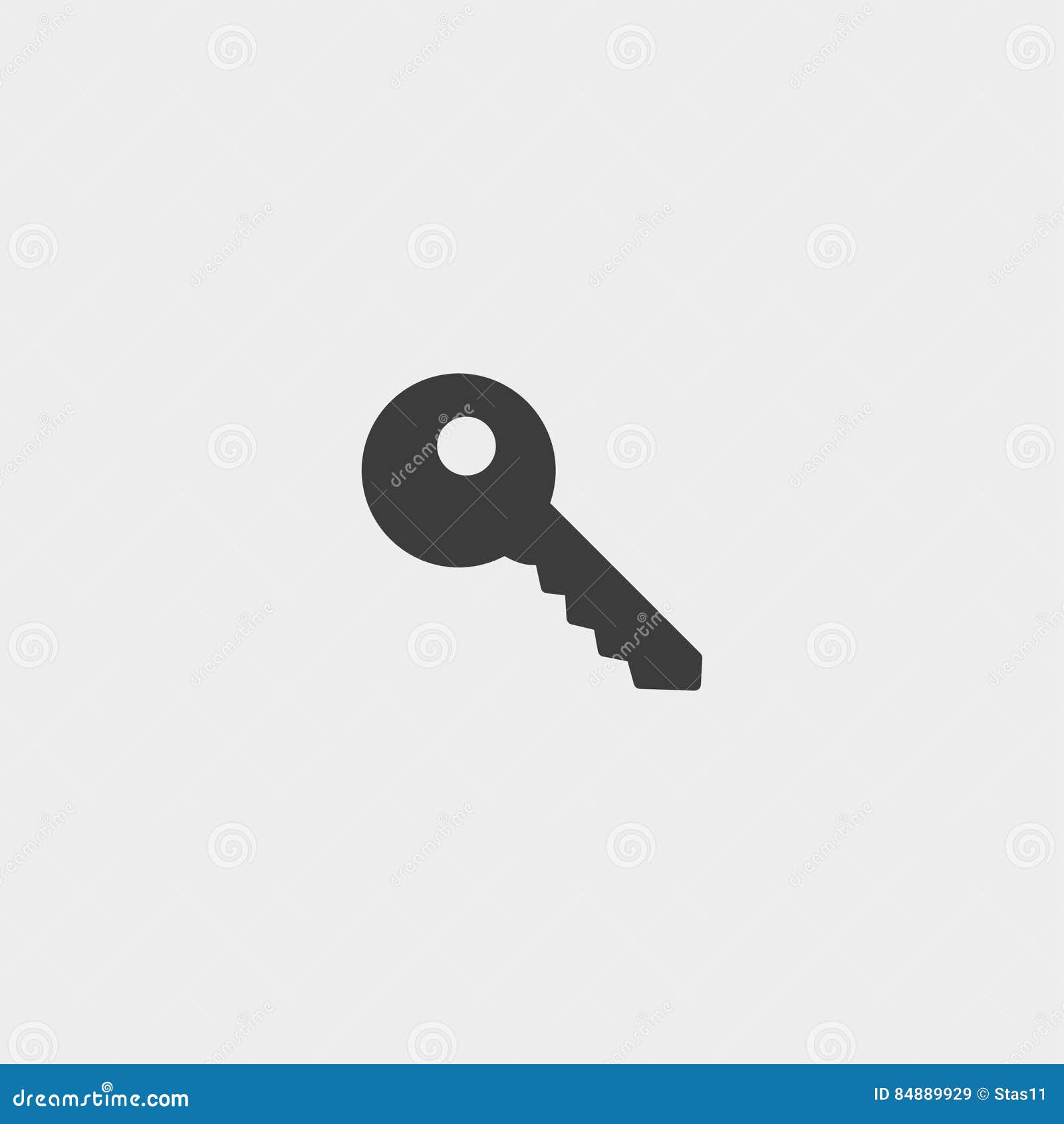Key Icon in a Flat Design in Black Color. Vector Illustration Eps10 ...