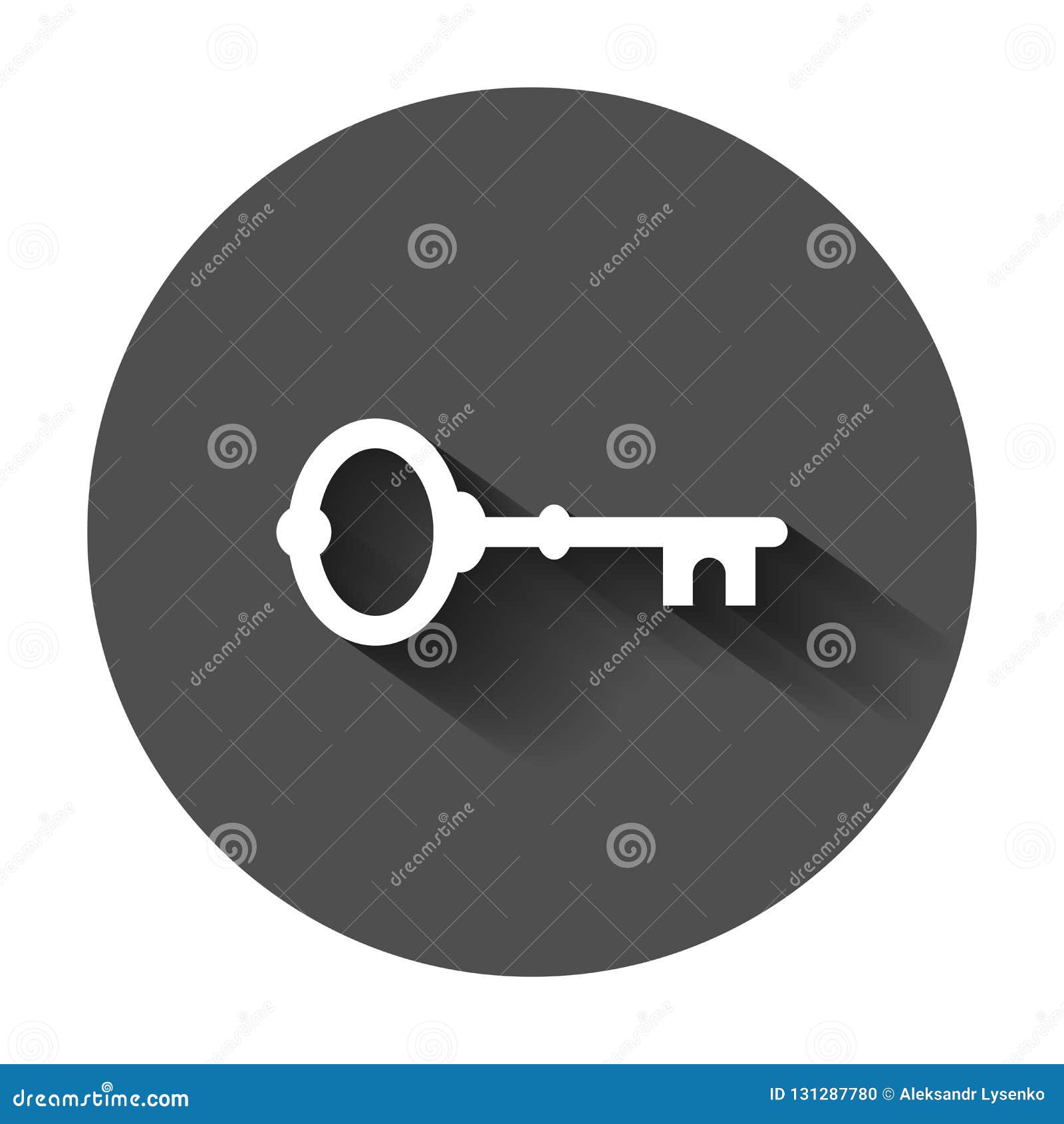 Key Icon in Flat Style. Access Login Vector Illustration with Lo Stock ...
