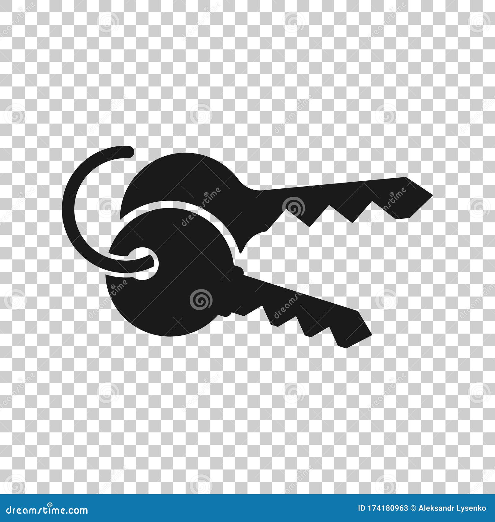 Key Icon in Flat Style. Password Vector Illustration on White Isolated ...