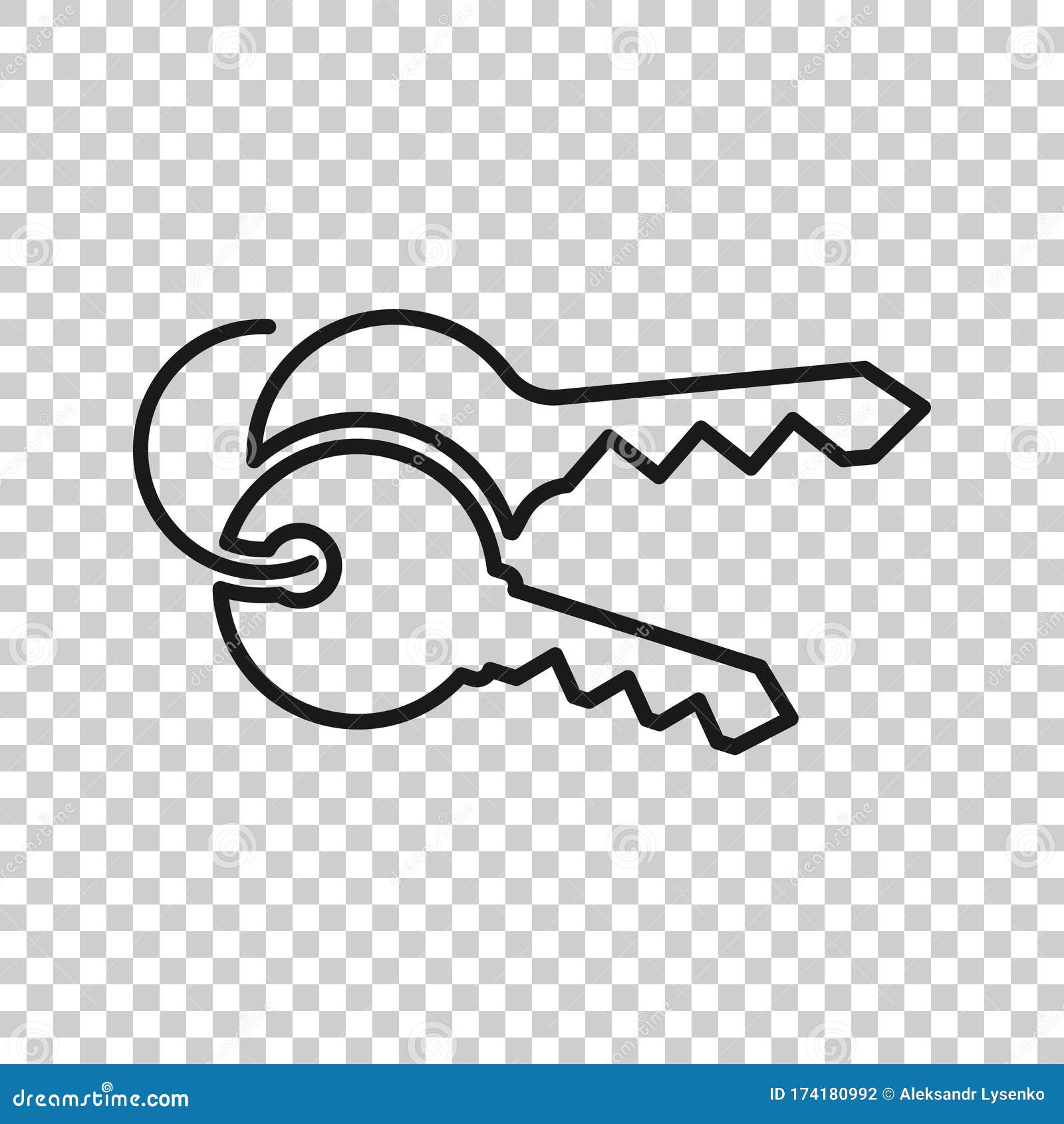 Key Icon in Flat Style. Password Vector Illustration on White Isolated ...
