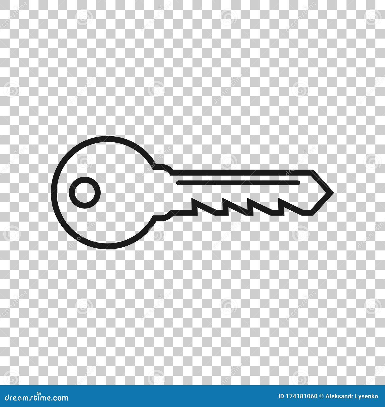 Key Icon in Flat Style. Password Vector Illustration on White Isolated ...
