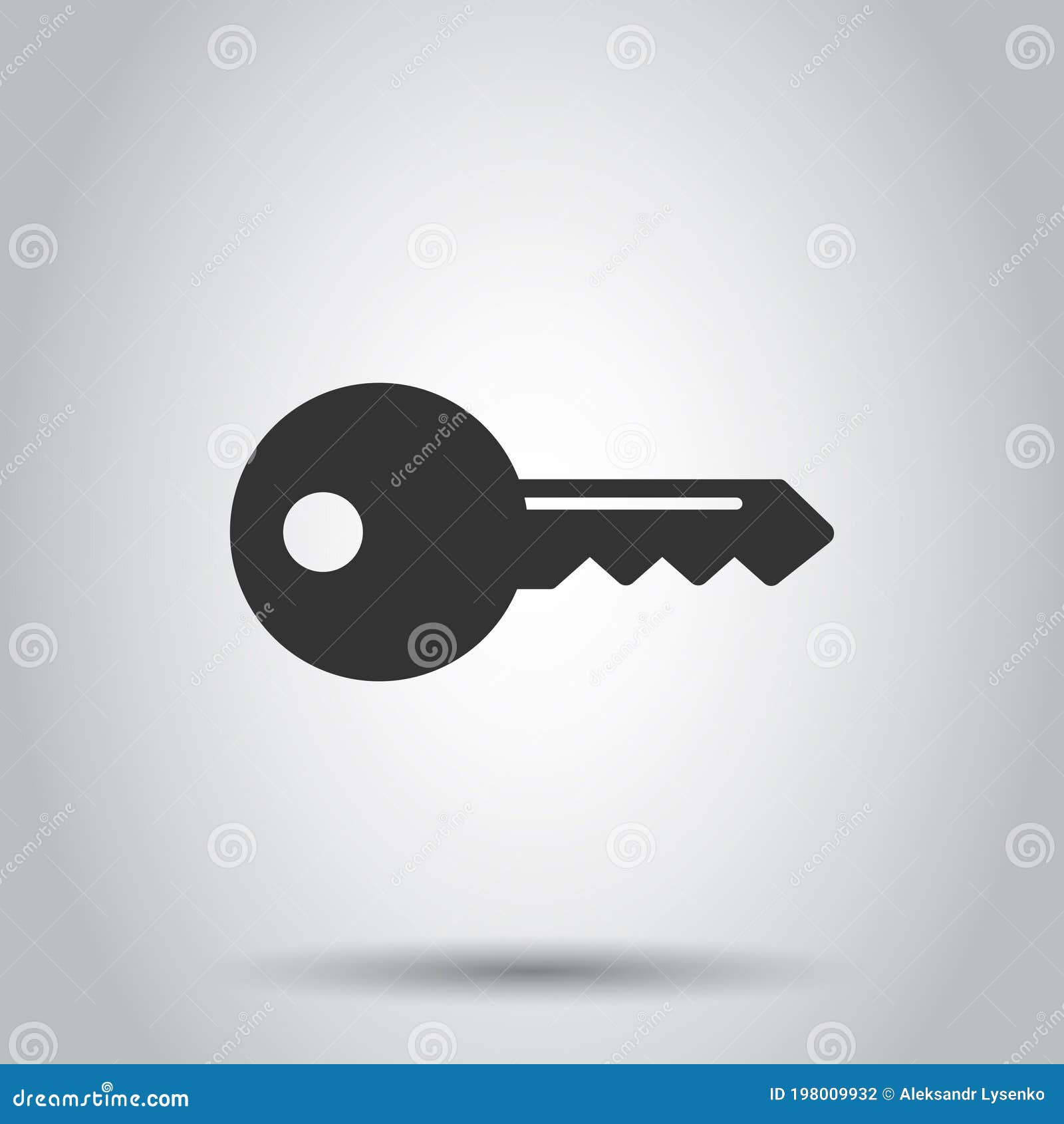 Key Icon in Flat Style. Password Vector Illustration on White Isolated ...